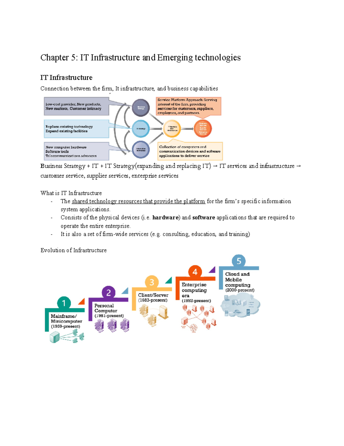 2KA3 Notes Second Half - Chapter 5: IT Infrastructure and Emerging ...