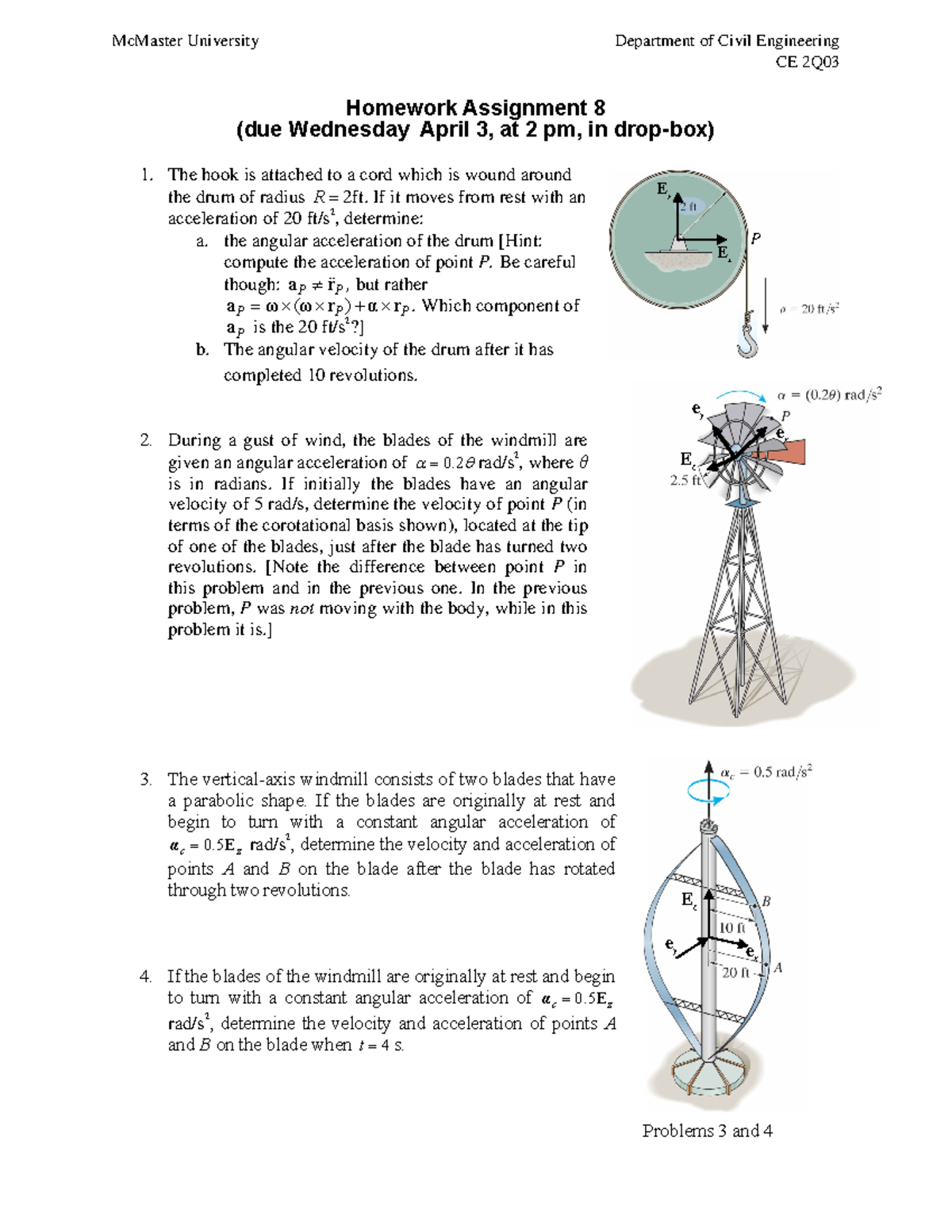 Homework 8 - Assignment 8 - McMaster University Department of Civil ...