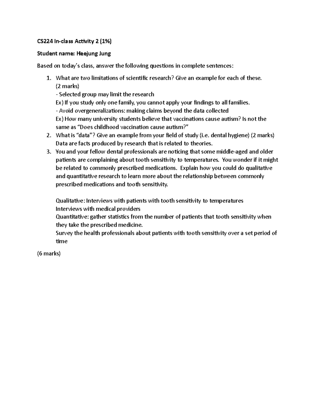 CS224 Inclass 2 - INTRO TO RESEARCHING PROCESS - CS224 In-class Activity 2 (1%) Student name ...