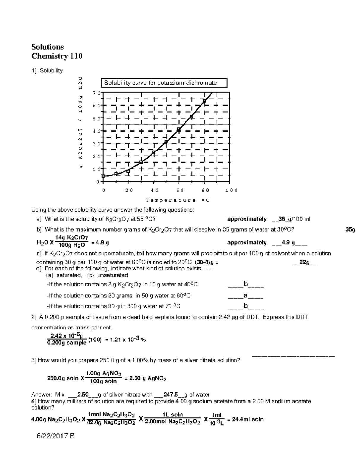 110 WS Solutions key - 6/22/2017 B Solutions Chemistry 110 1 ...
