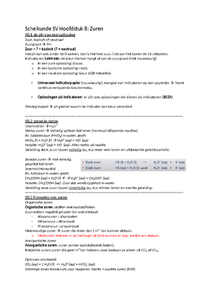 H7 - Zuren en Basen - Zure oplossingen De concentratie oxoniumionen is ...