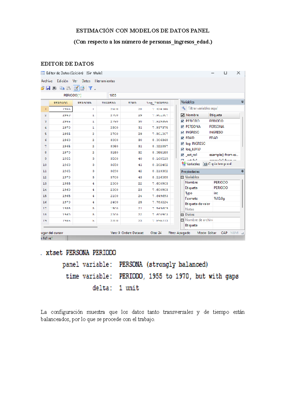 Estimación CON Modelos DE Datos Panel 2 - ESTIMACIÓN CON MODELOS DE ...