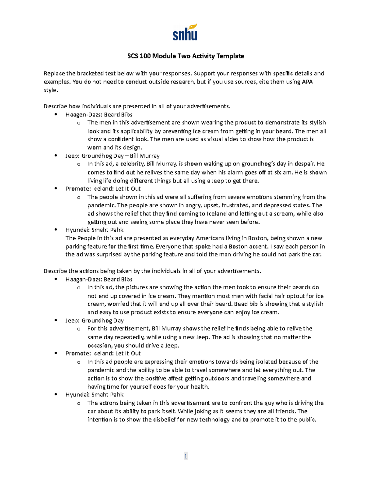 SCS week 2 template - SCS200 - SCS 100 Module Two Activity Template ...