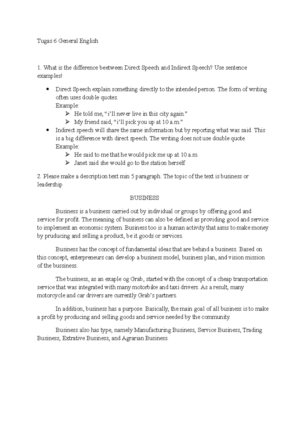 Direct Speech and Indirect Speech - The form of writing often uses ...