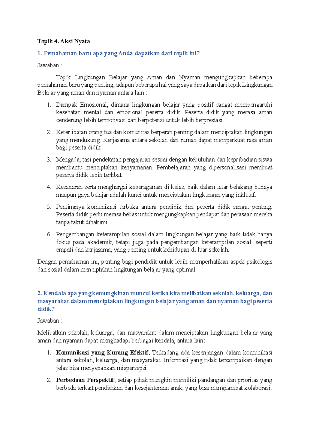 Topik 4. aksi nyata pemahanan - Topik 4. Aksi Nyata Pemahaman baru apa yang Anda dapatkan dari ...