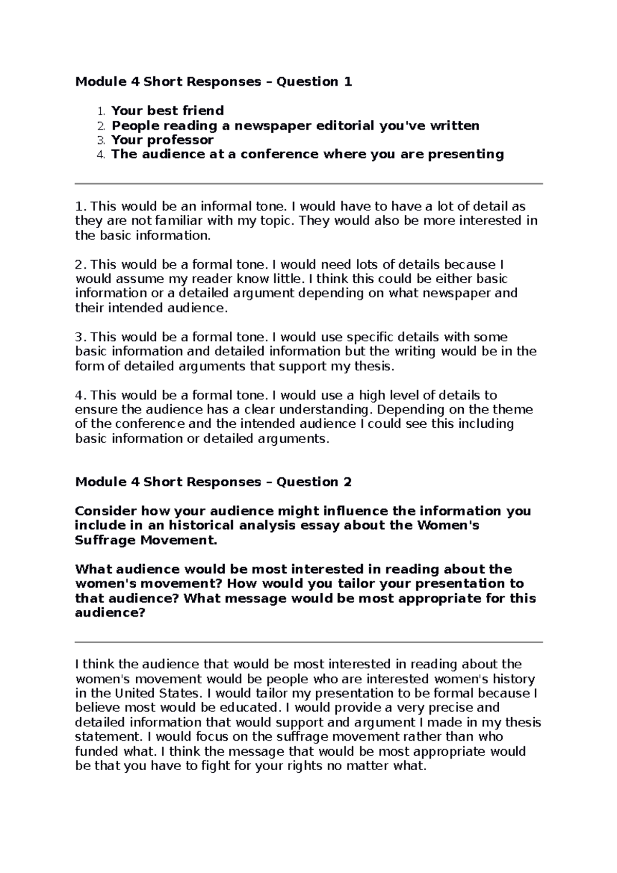 HIS 200 Module 4 Short Responses - Module 4 Short Responses – Question ...