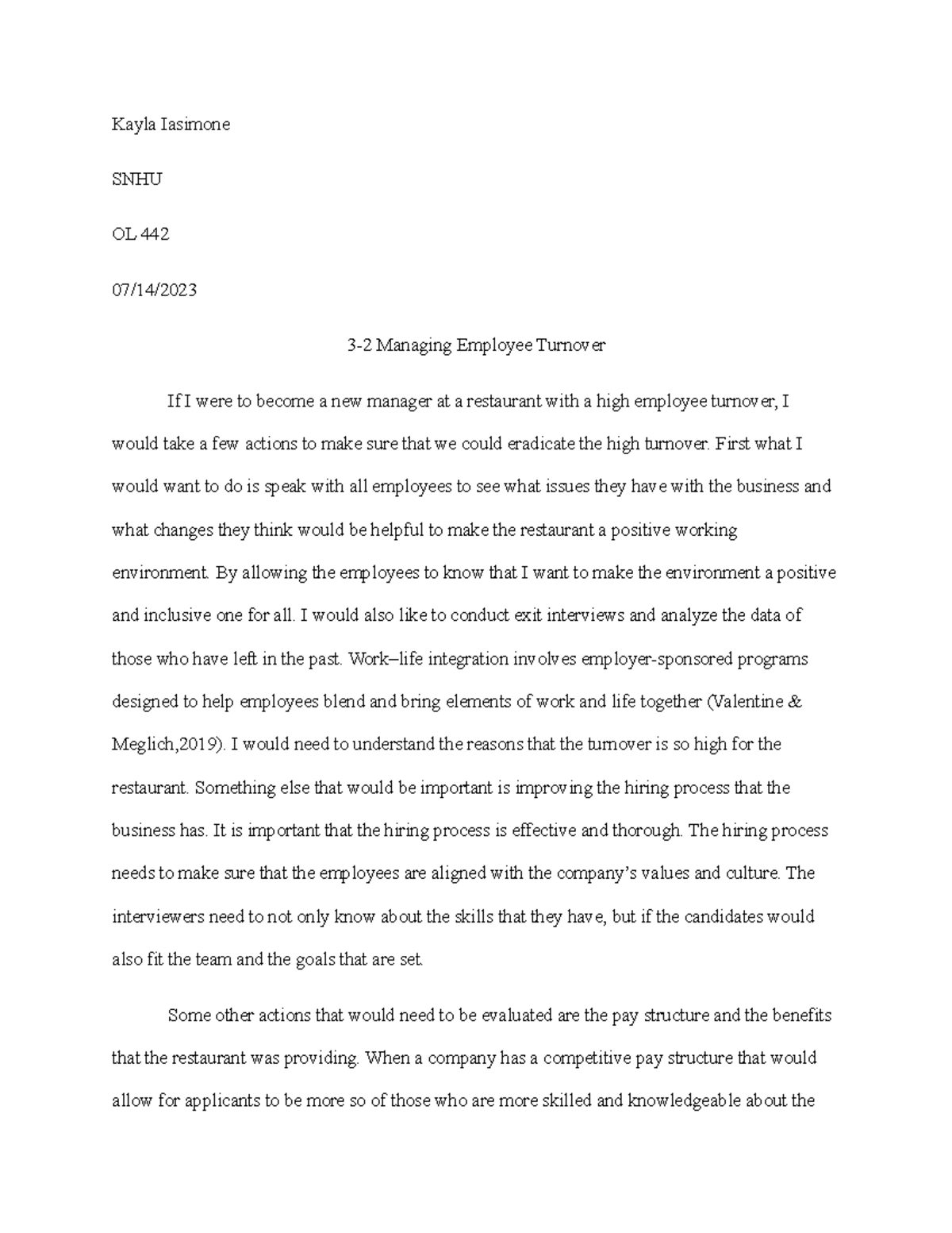 Managing Employee Turnover in Restaurants - Studocu