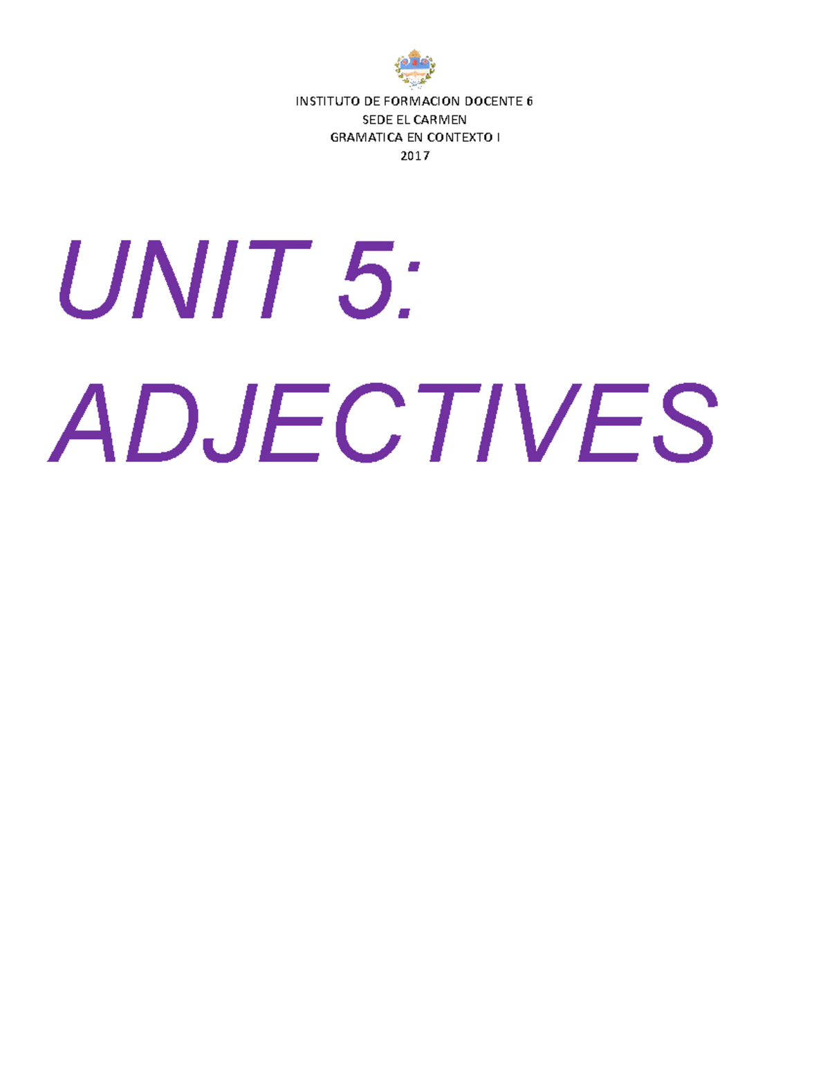 Adjectives - Grammarway 4 - SEDE EL CARMEN GRAMATICA EN CONTEXTO I 2017 ...