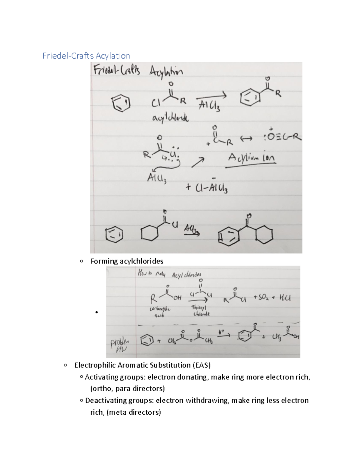 Friedel Crafts Acylation - Friedel-Crafts Acylation o Forming ...