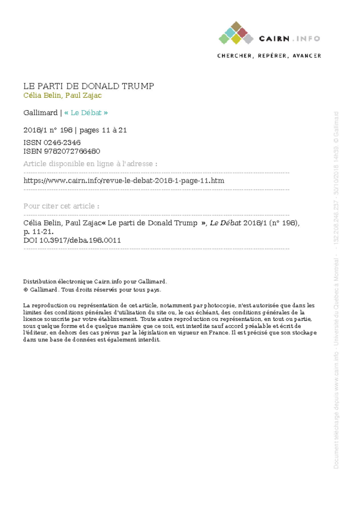 POL1000 Texte sur les soutiens de Donald Trump - LE PARTI DE DONALD ...
