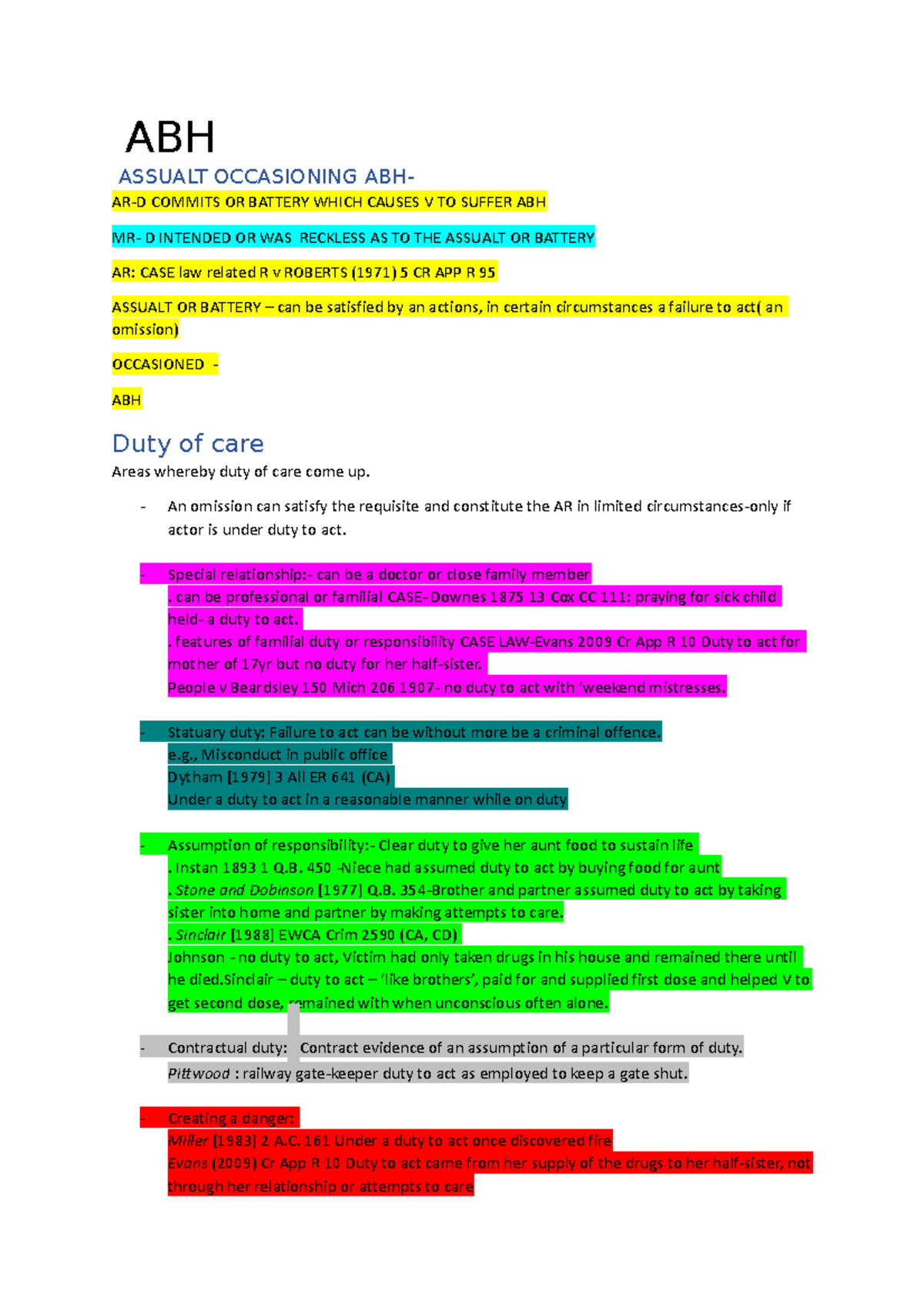 ABH part 2 - ABH ASSUALT OCCASIONING ABH- AR-D COMMITS OR BATTERY WHICH ...