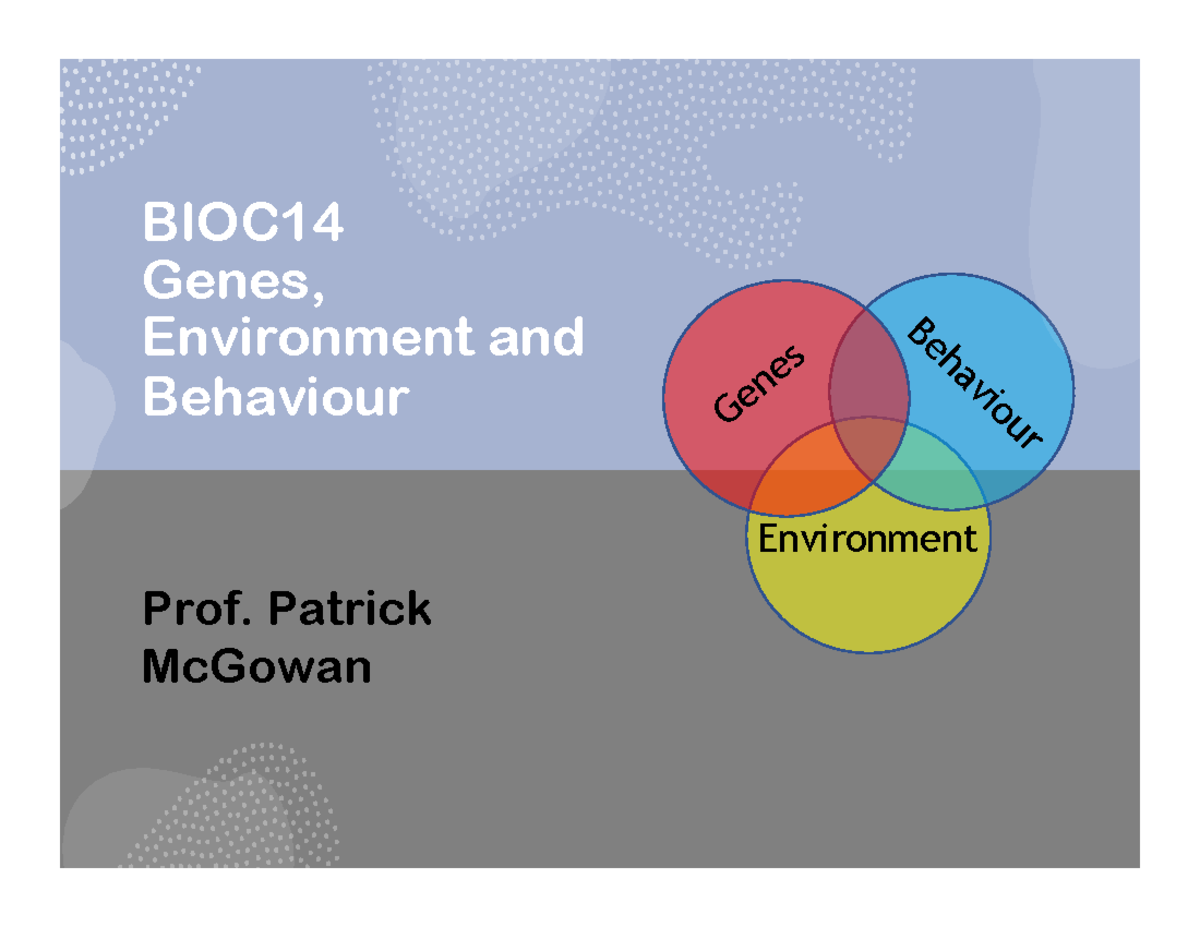 BIOC14 - Lecture 1 Winter 2021 university of toronto - Genes ...