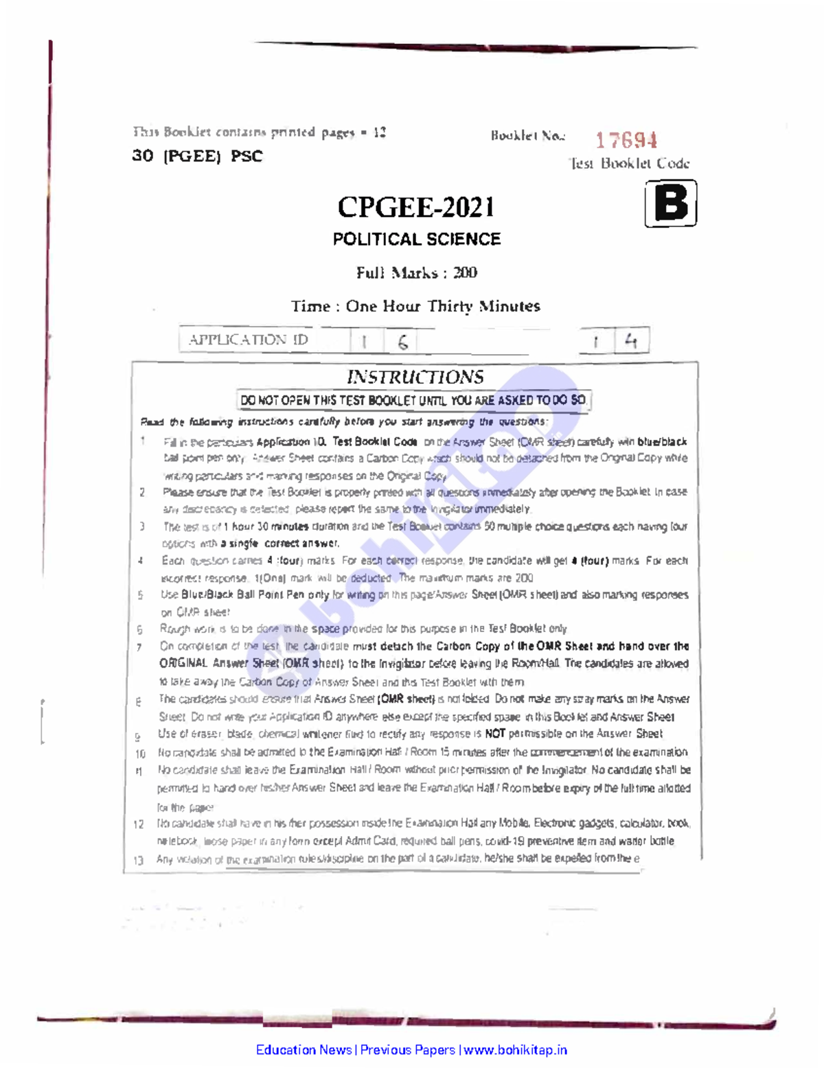 Cpgee-2021-Political Science - I f Thn IlooUrt conui,,, rnntf'd jug • u 30 (PGEEI PSC Bool..l ...