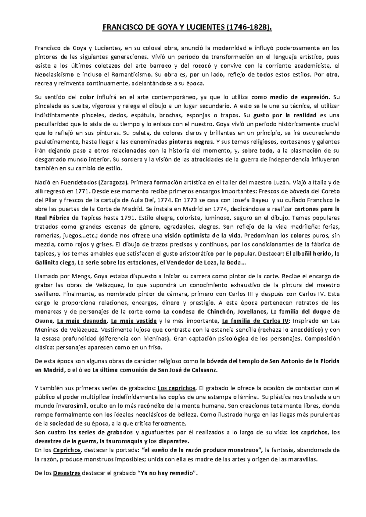 Francisco de Goya - Apuntes Goya - FRANCISCO DE GOYA Y LUCIENTES (1746 ...