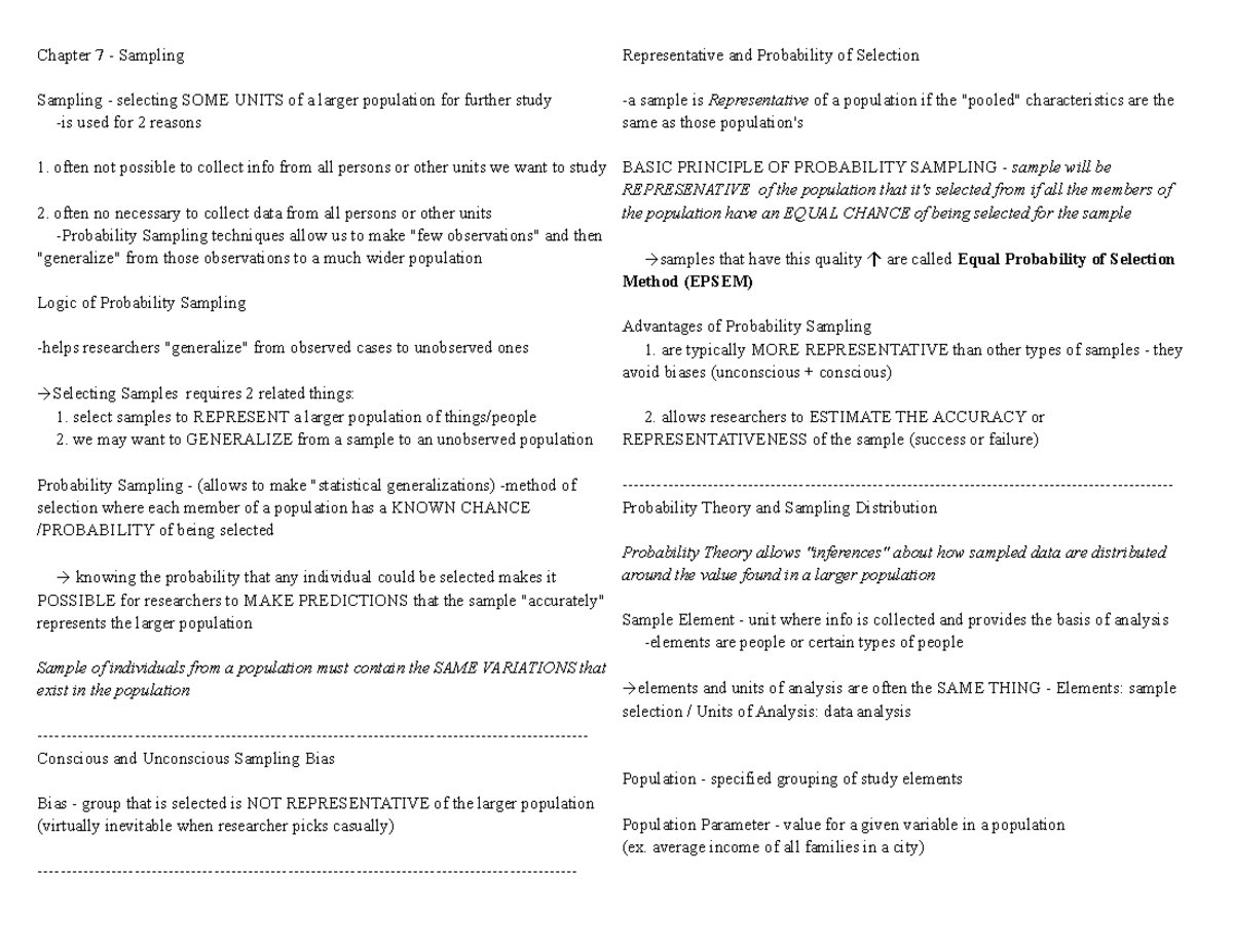 Lecture notes, lectures 7 - extra side notes and important terms for ...