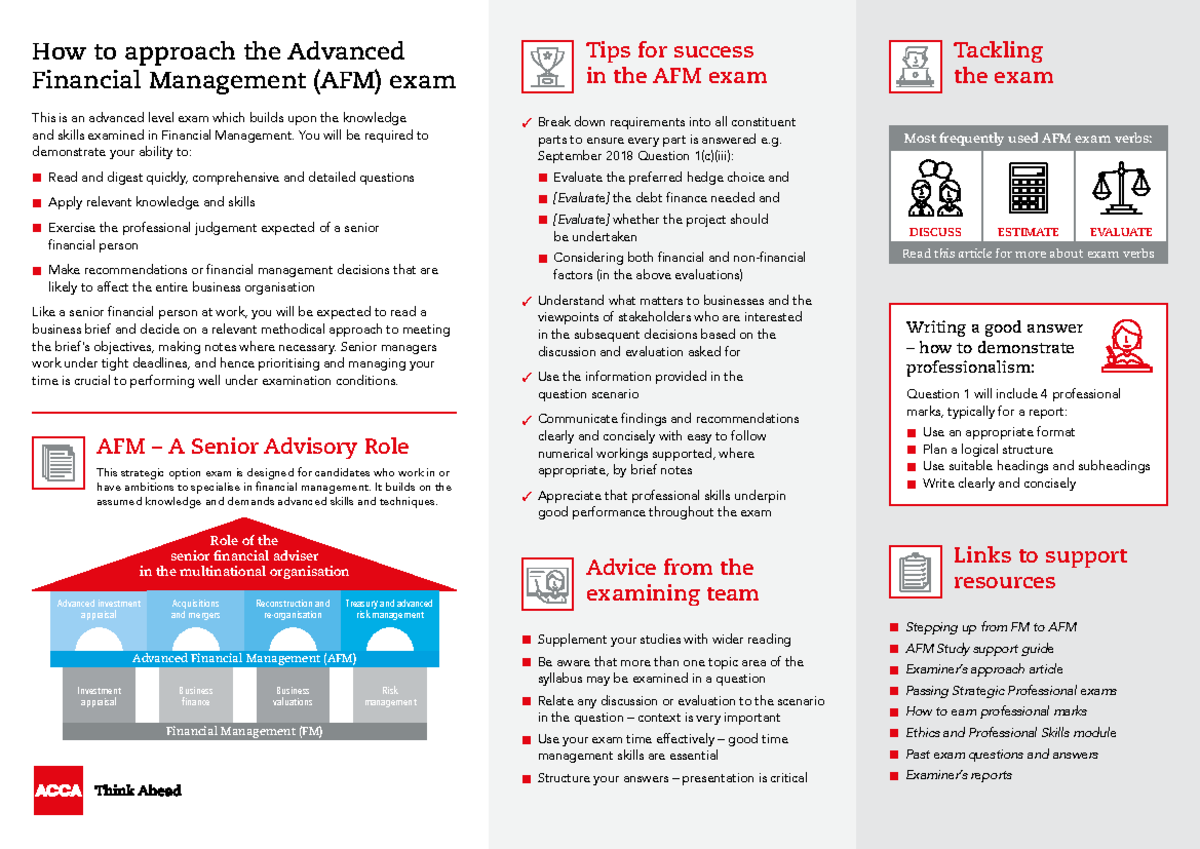 Approaching afm - planner for afm - How to approach the Advanced ...