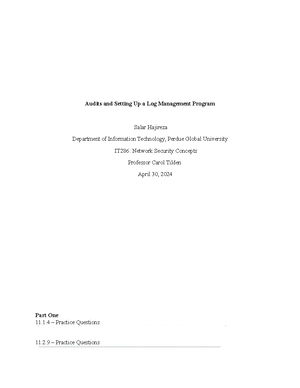 IT286 Salar Hajireza Unit 2 Assignment - Audits and Setting Up a Log ...