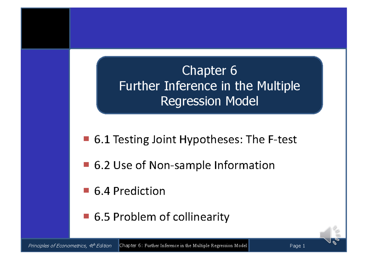 Week6 - notes - Principles of Econometrics, 4thEdition Chapter 6 ...