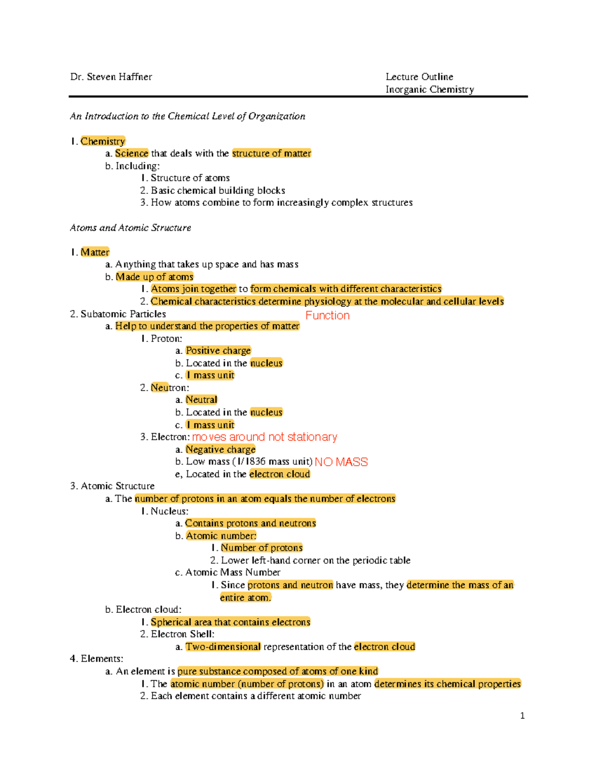 AHS 131 Chapter 2 Lecture Outline (Part 1)(c) - Dr. Steven Haffner ...