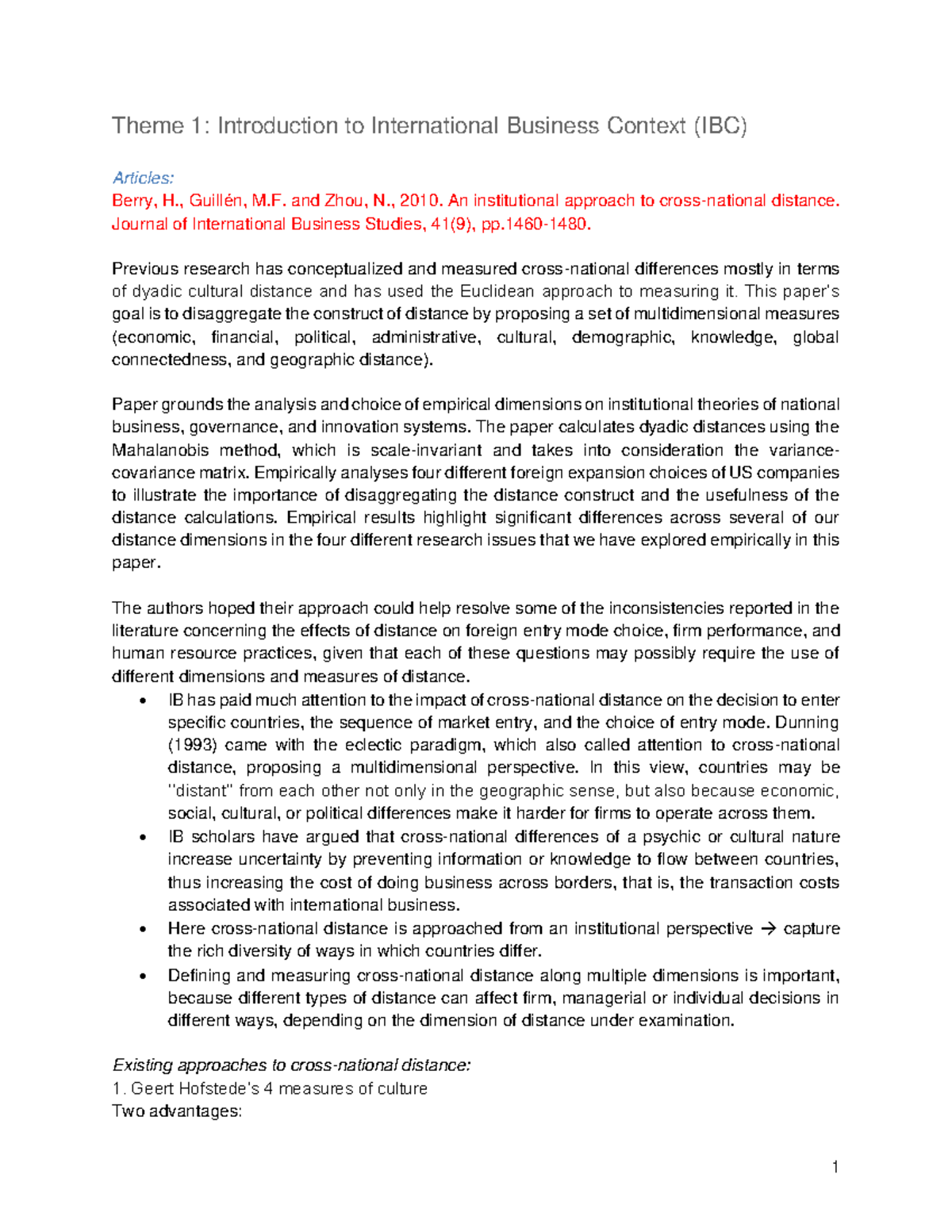 Printen IBC - What I printed out for the exam of IBC - Theme 1 ...