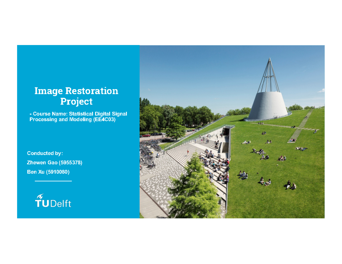 Image restoration - Course Name: Statistical Digital Signal Processing ...