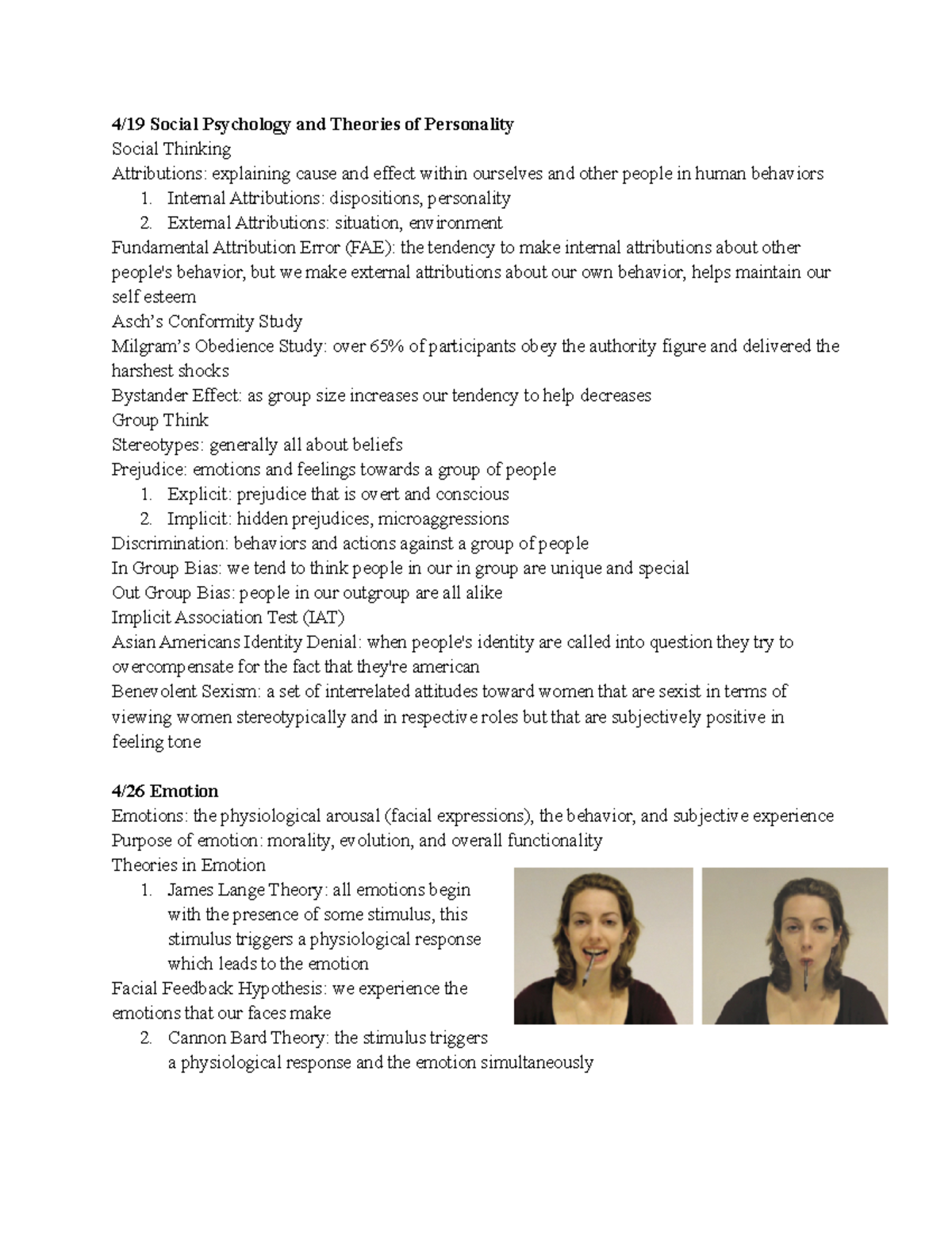 Intro to Psychology Final Exam Notes - 4/19 Social Psychology and ...