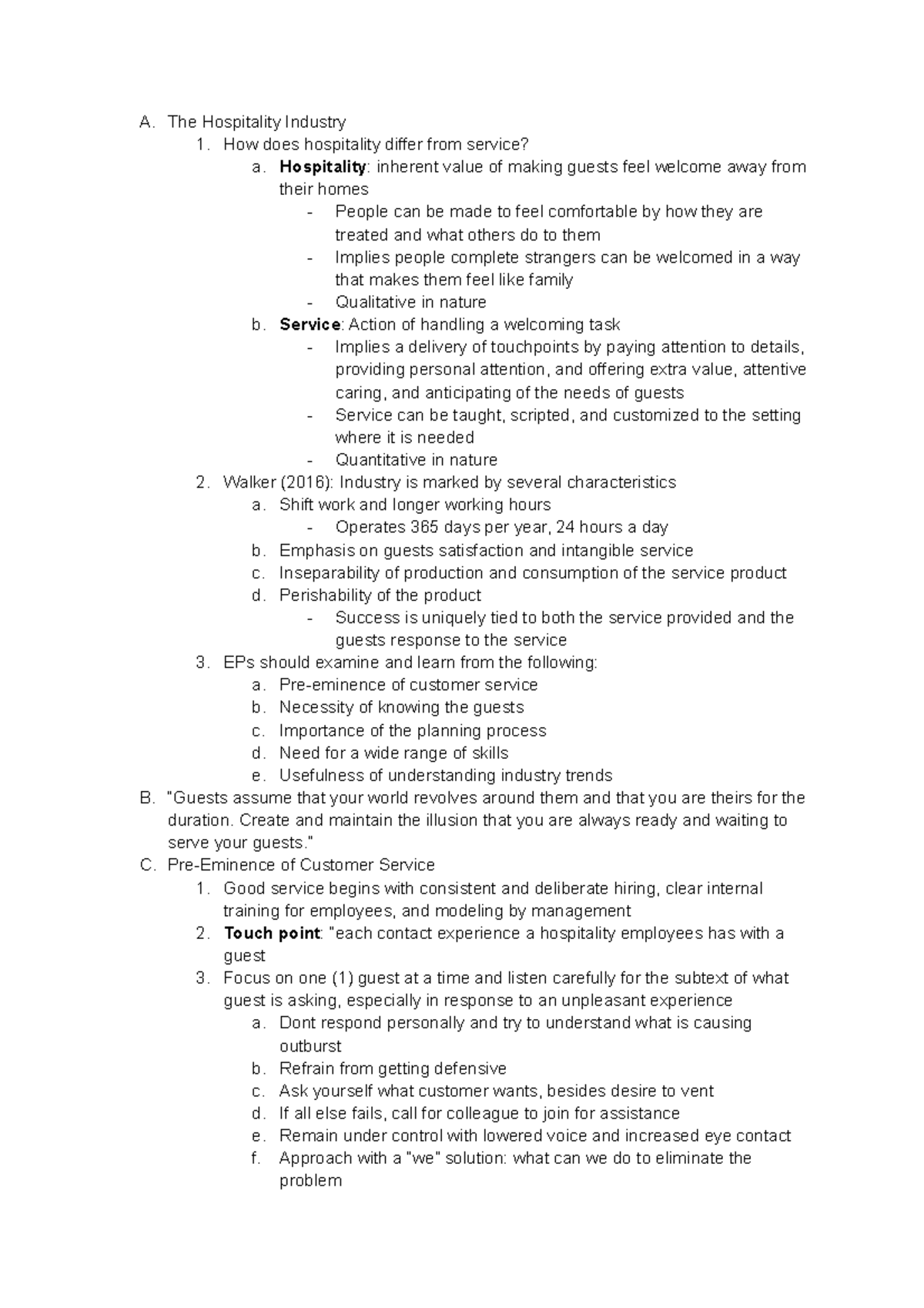 5. Hospitality Invaluable Lessons from an Established Industry - A. The ...