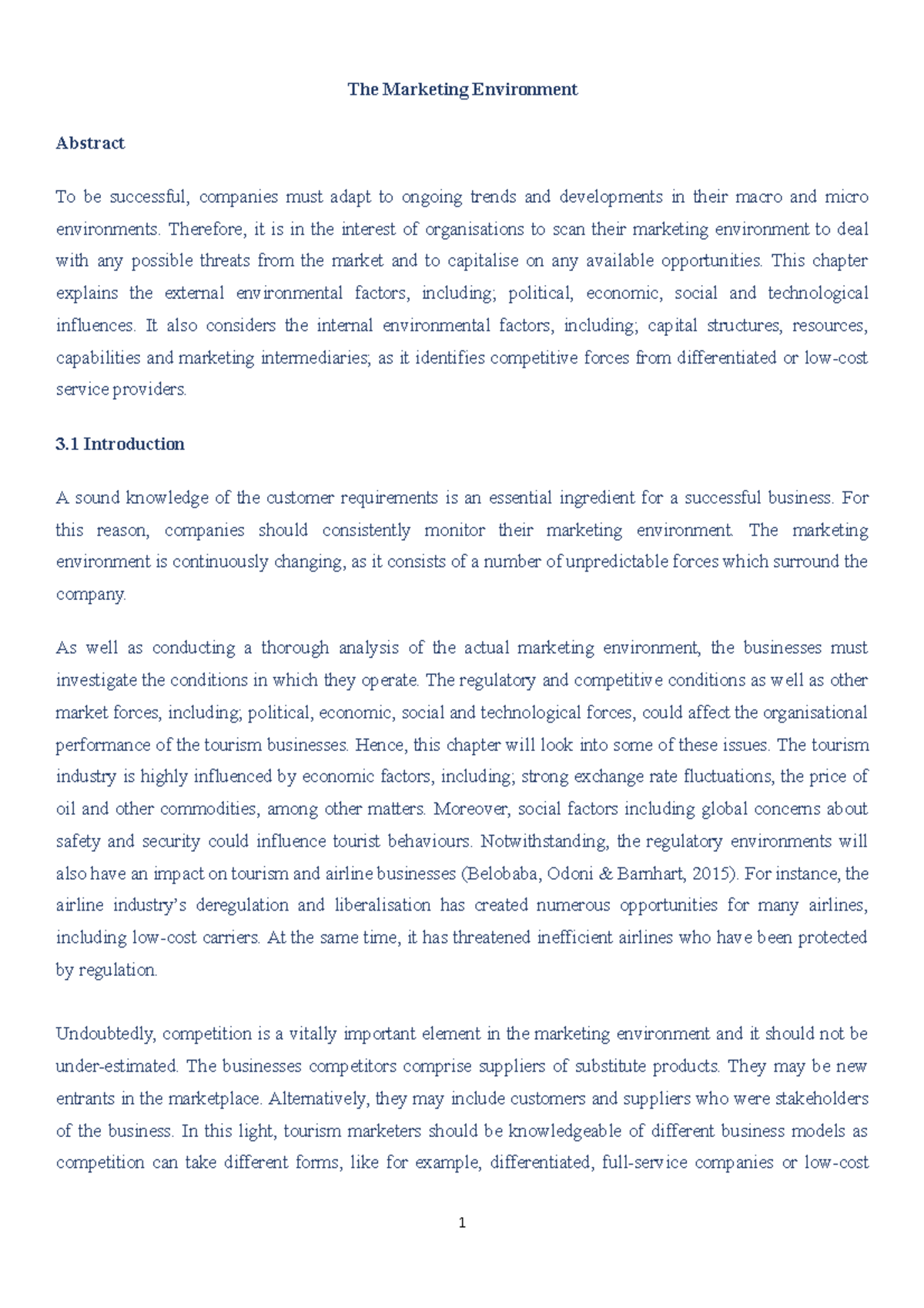 Chapter 3The Marketing Environment Monroe College Notes Chapter 3 hehe ...