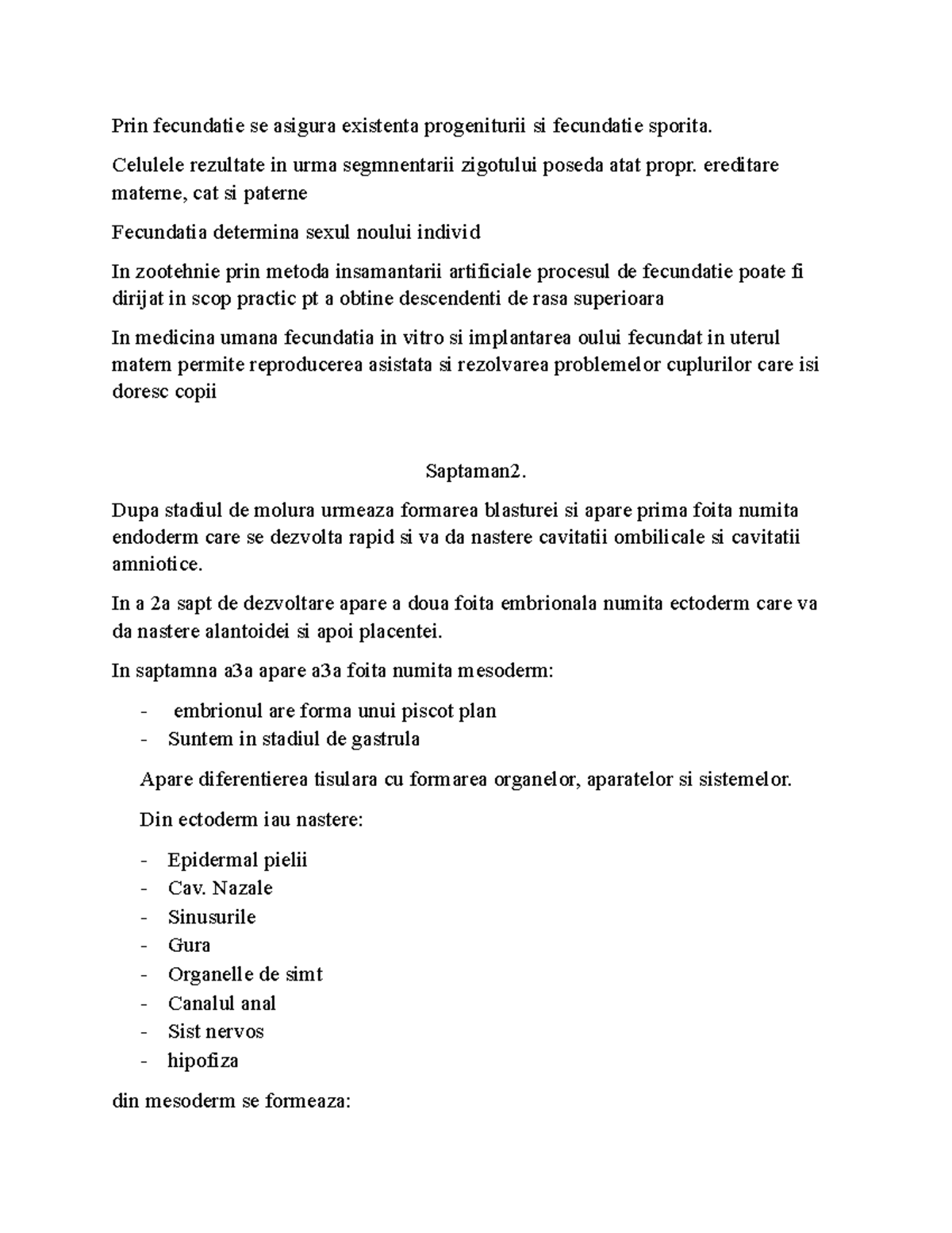 Embriologie - Prin fecundatie se asigura existenta progeniturii si ...