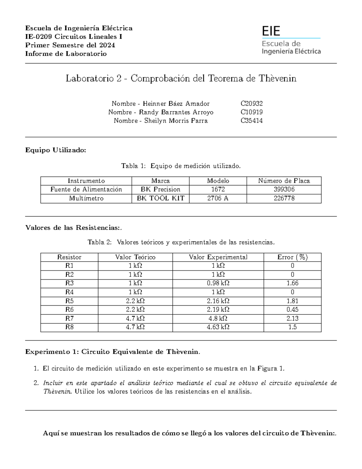Lab02-2024-Informe - Laboratorio 02 - Escuela de Ingenier ́ıa El ...