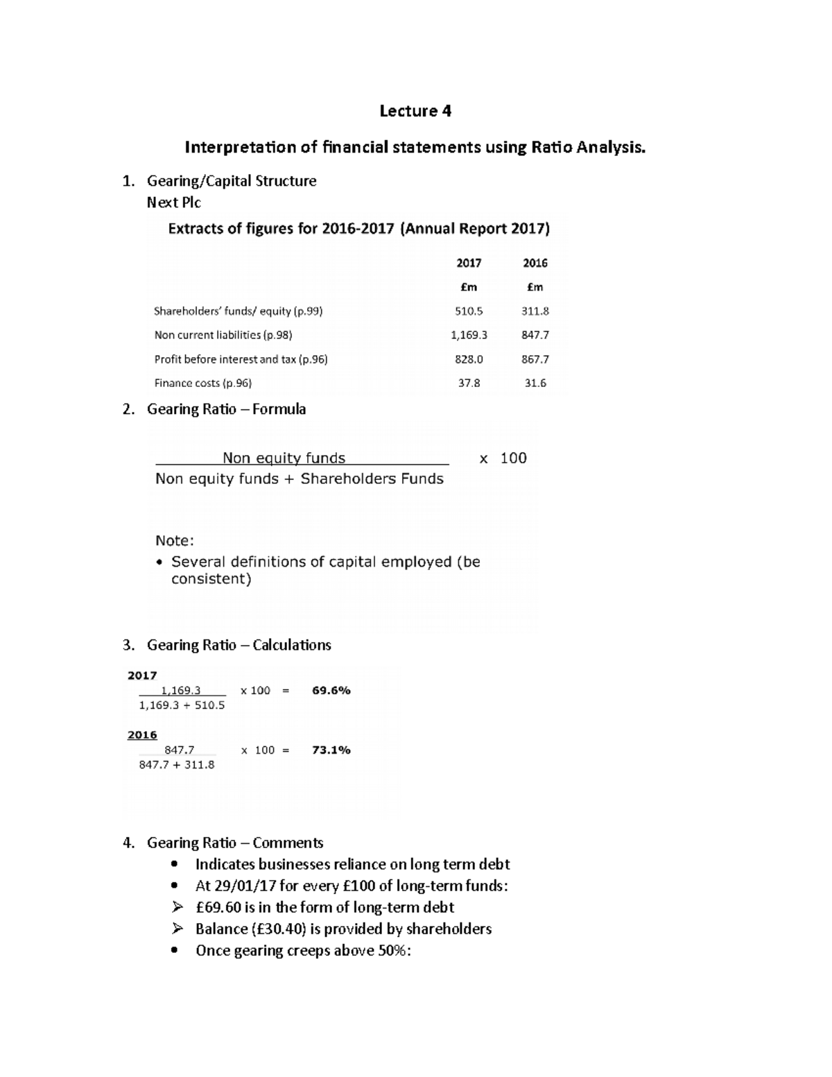 Interpretation of financial statements using Ratio Analysis. - 1 ...