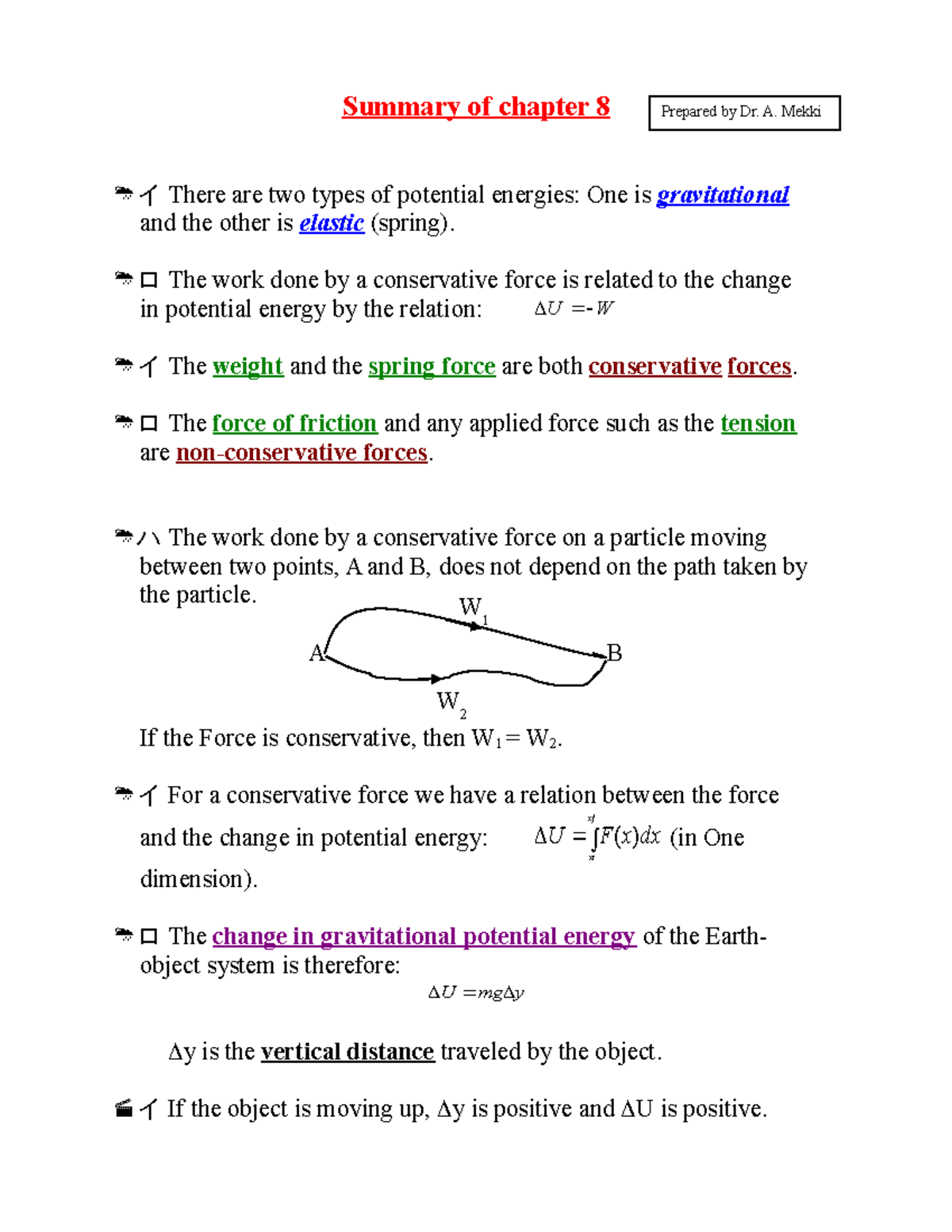 5- Summaries chapter 8-Summary - Summary of chapter 8 Prepared Dr. A ...