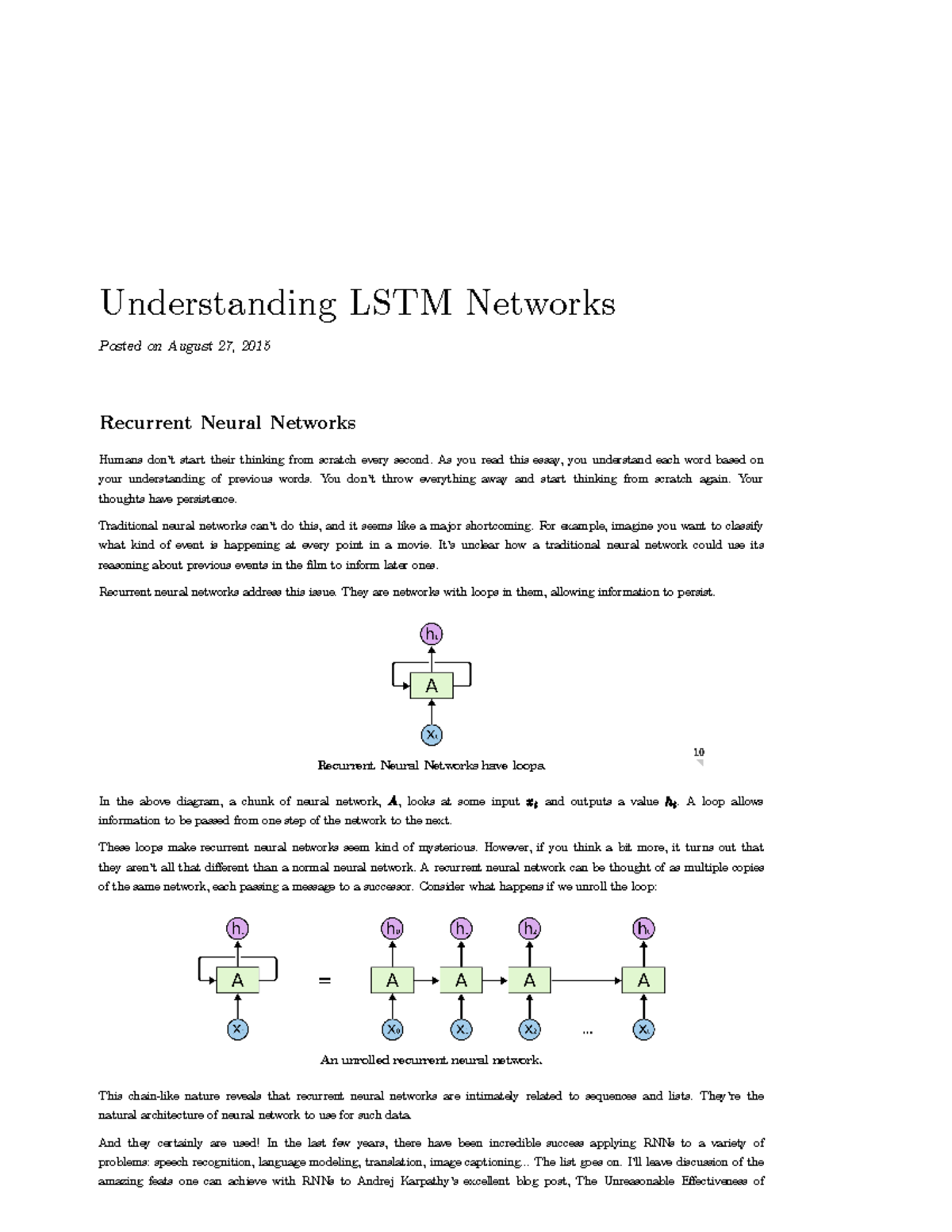 Understanding LSTM Networks annotated - Understanding LSTM Networks Posted on August 27, 2015 ...