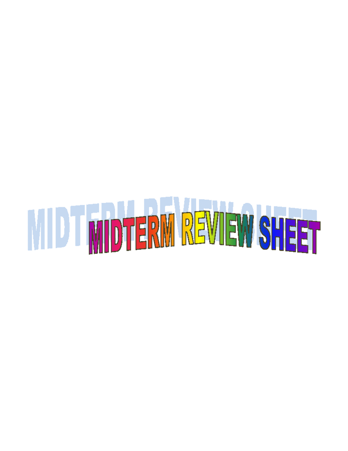 MATH 277 MT Review W20 - MATH 277 Midterm Review Sheet 1 each case ...
