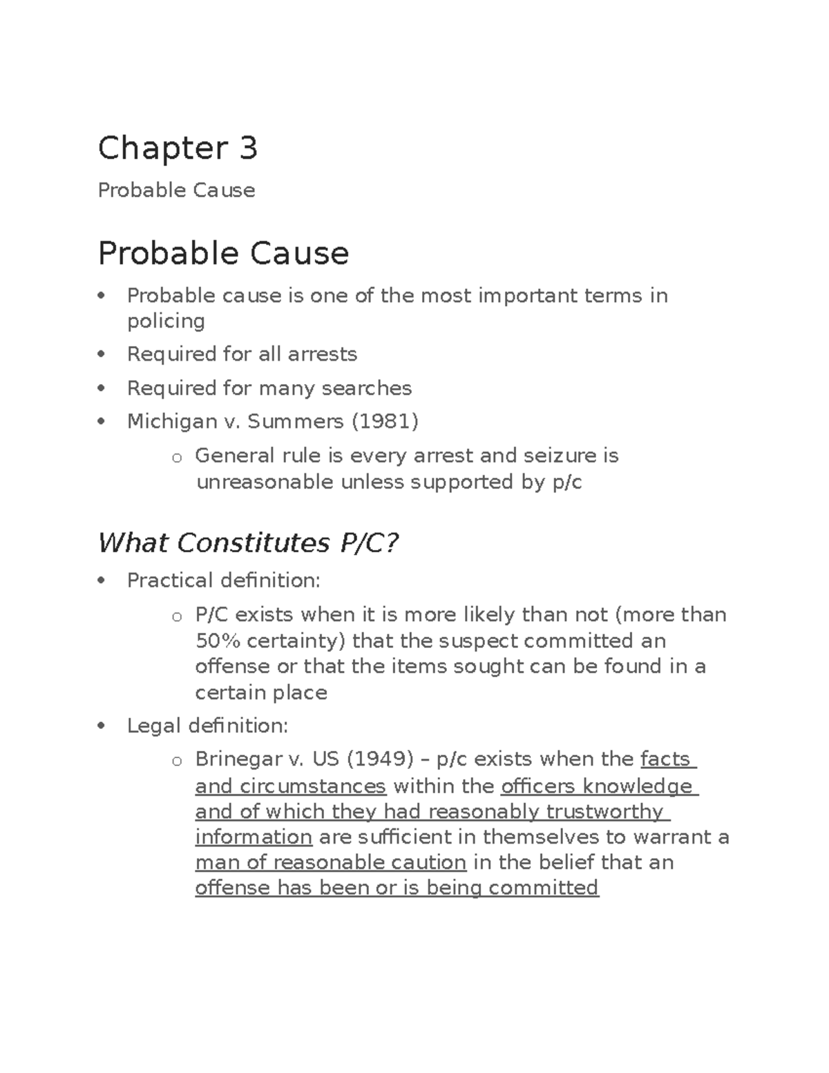 Chapter 3 - Probable Cause - Chapter 3 Probable Cause Probable Cause ...