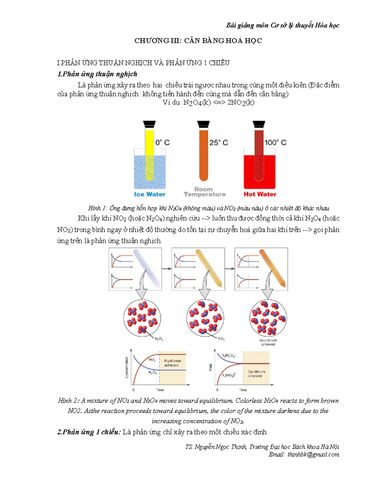 Ch3-Cân b ng hóa h c - Thầy Thịnh - TS. Nguyễn Ngọc Thịnh, Trường Đại học B·ch khoa H‡ Nội ...