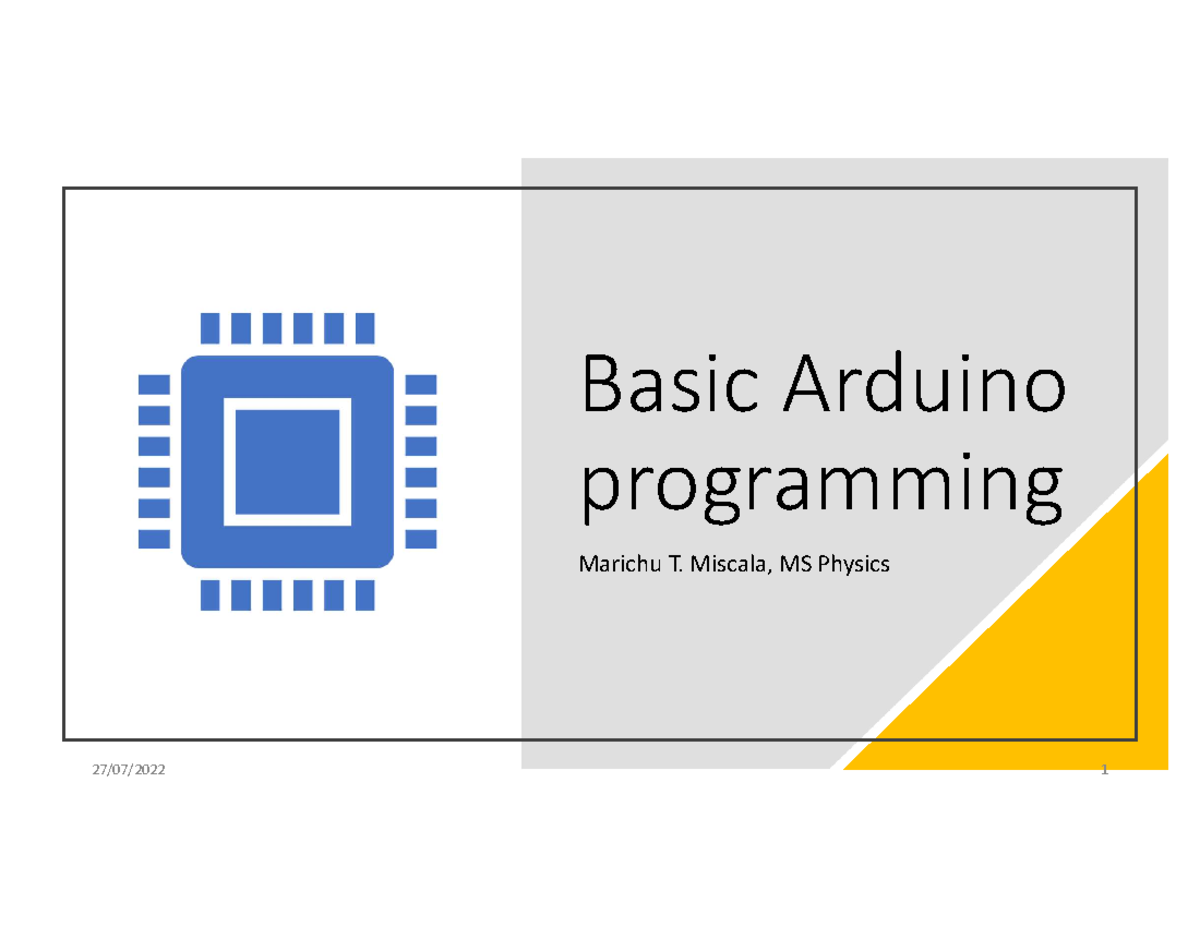 Basic-Arduino-programming - Basic Arduino programming Marichu T ...