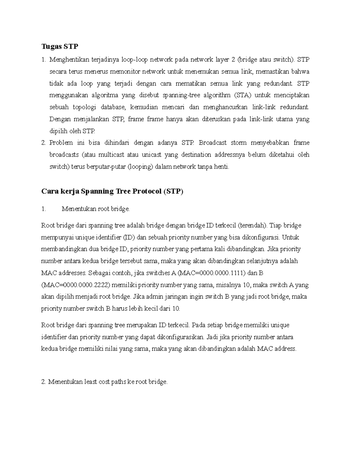 Cara Kerja Spanning Tree Protokol - Tugas STP Menghentikan terjadinya ...