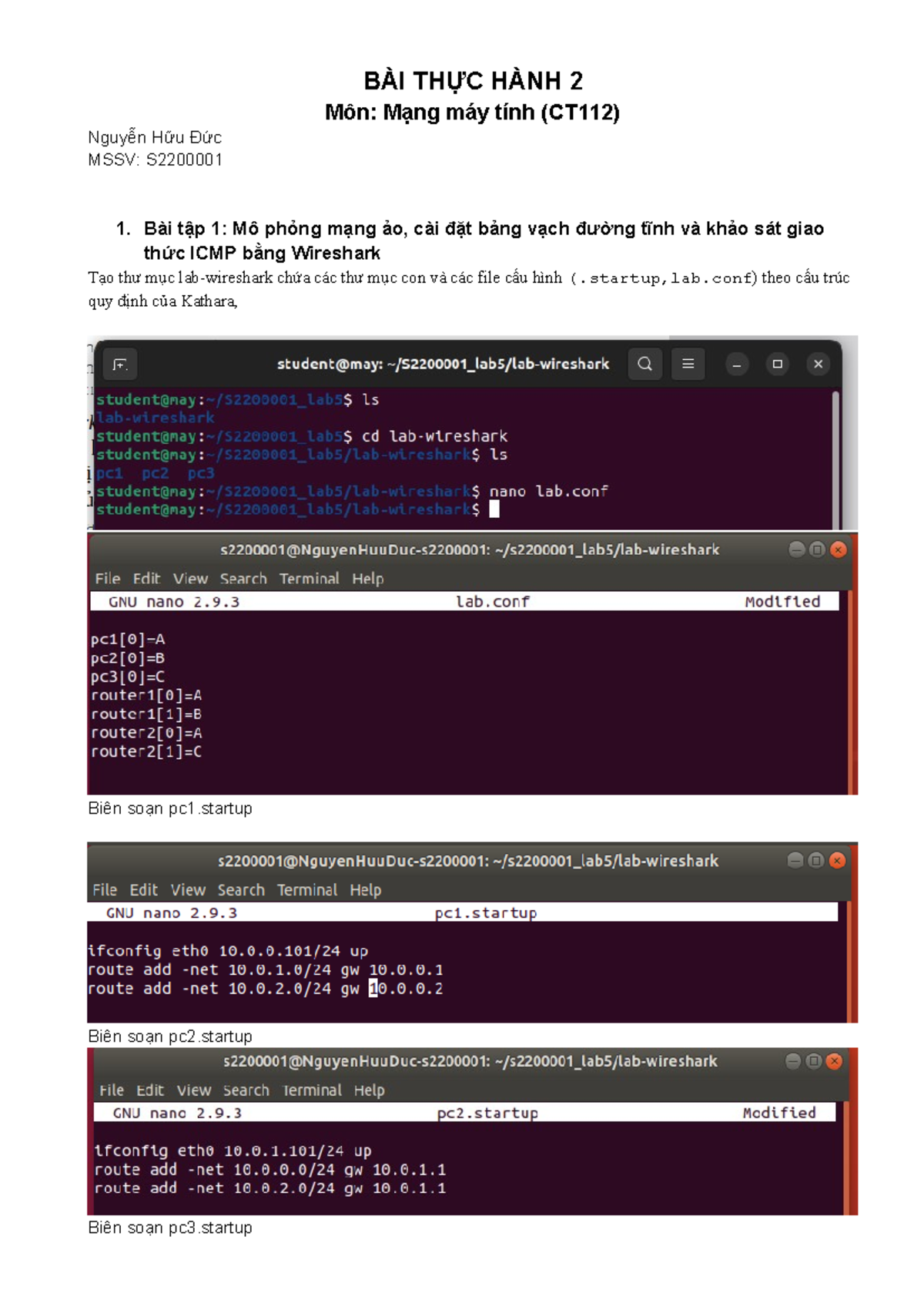 Nguyen Huu Duc S22000 01 TH2 - BÀI THỰC HÀNH 2 Môn: Mạng máy tính ...