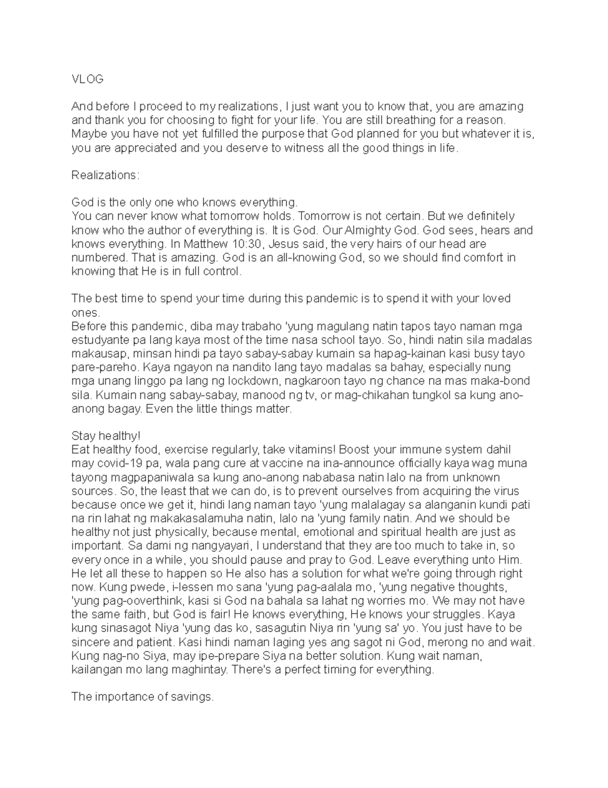 VLOG NARRATIVE REPORT - Civil engineering - NVSU - Studocu