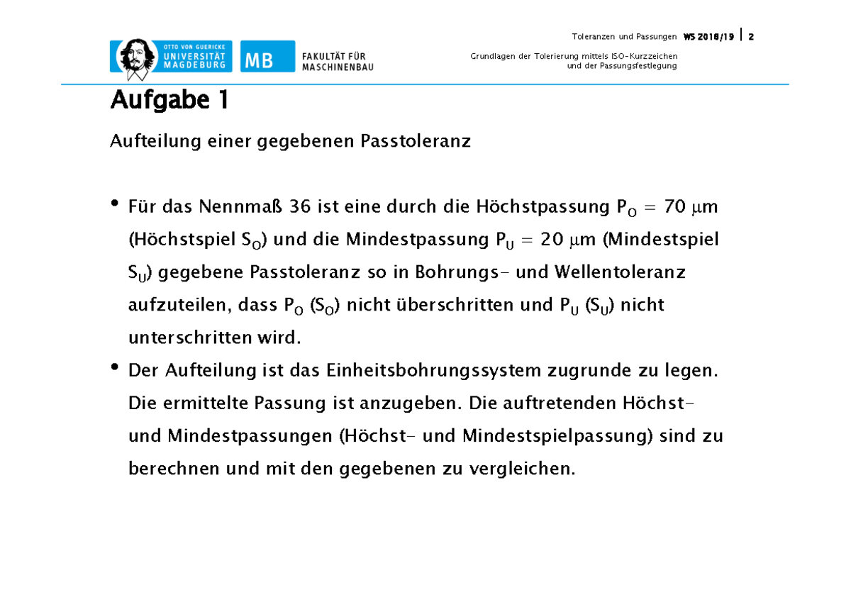 KL-0104-7011 Erklärung AG Toleranzen-Passungen Aufgabe 1 - Grundlagen ...