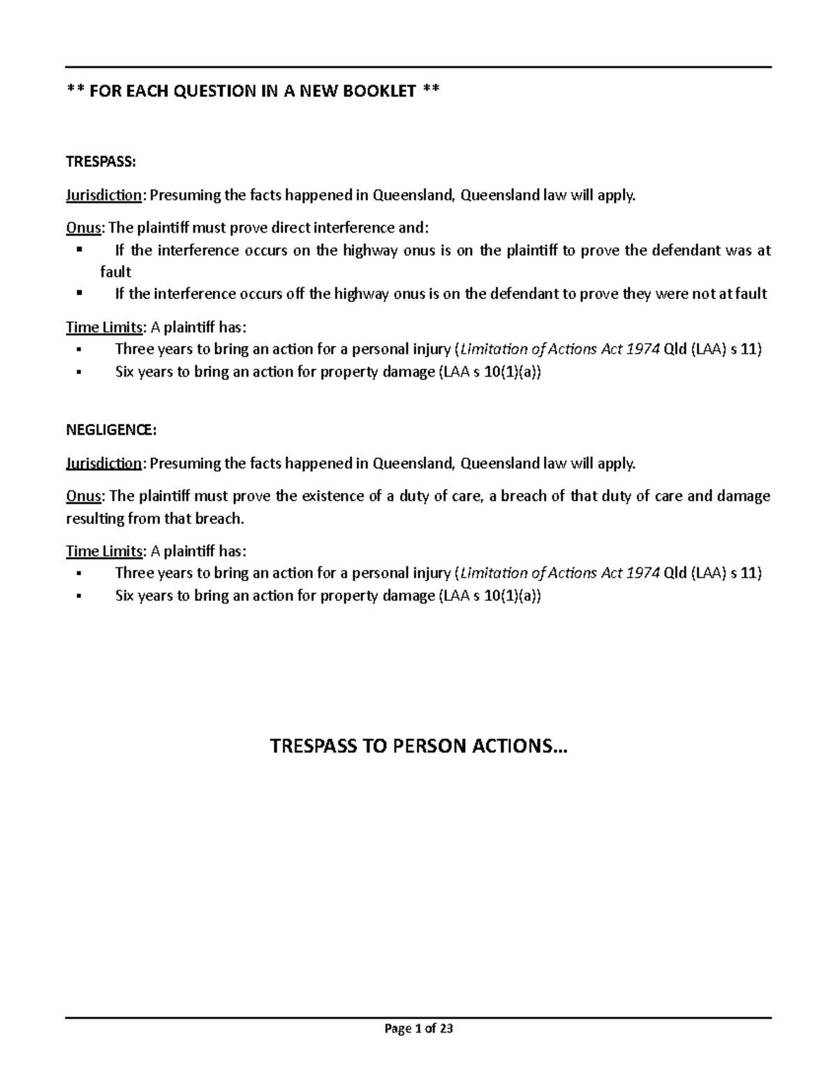 Lecture notes, Lecture notes for weeks 1 - 10 summarized into exam ...