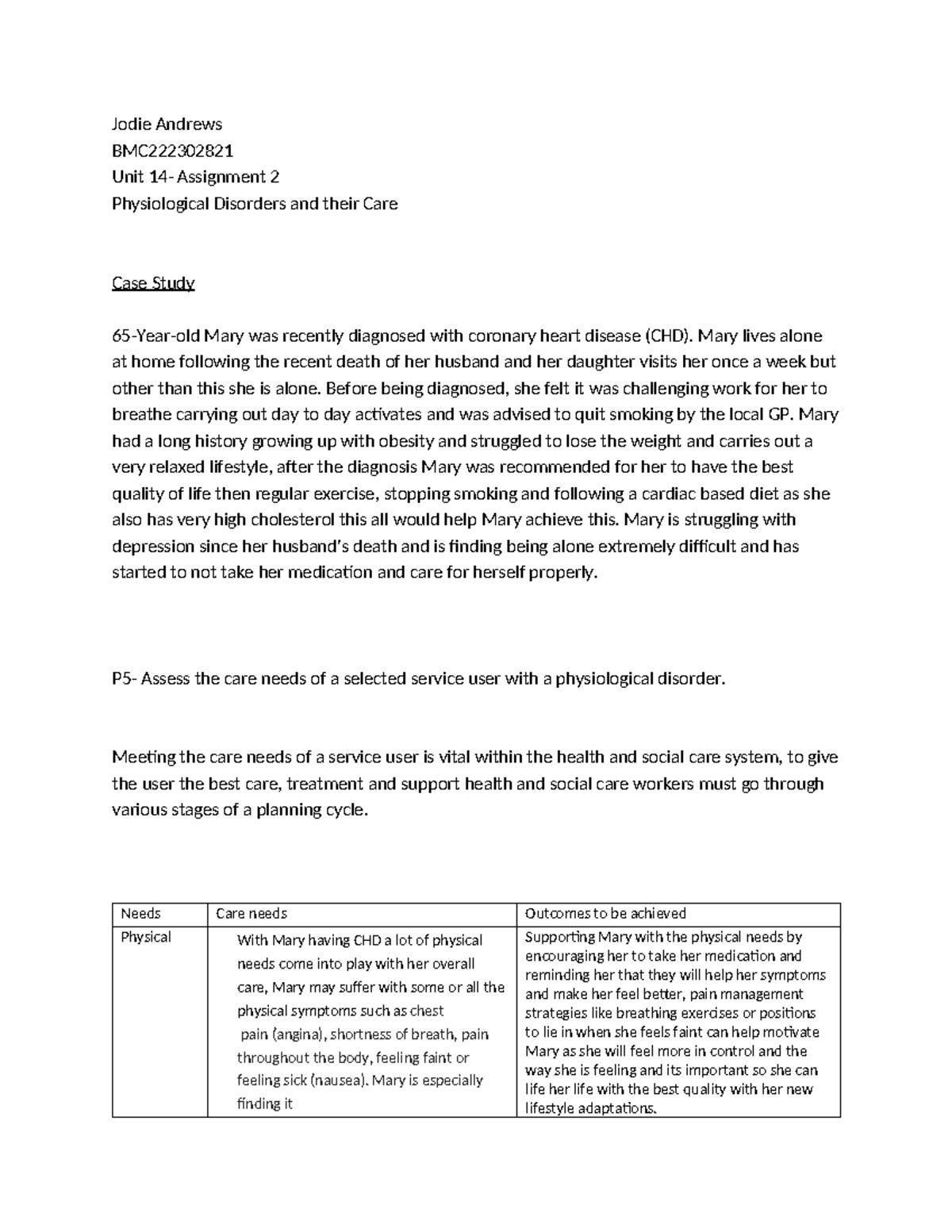 Unit 14-2 copy - pass questions - Jodie Andrews BMC Unit 14- Assignment ...