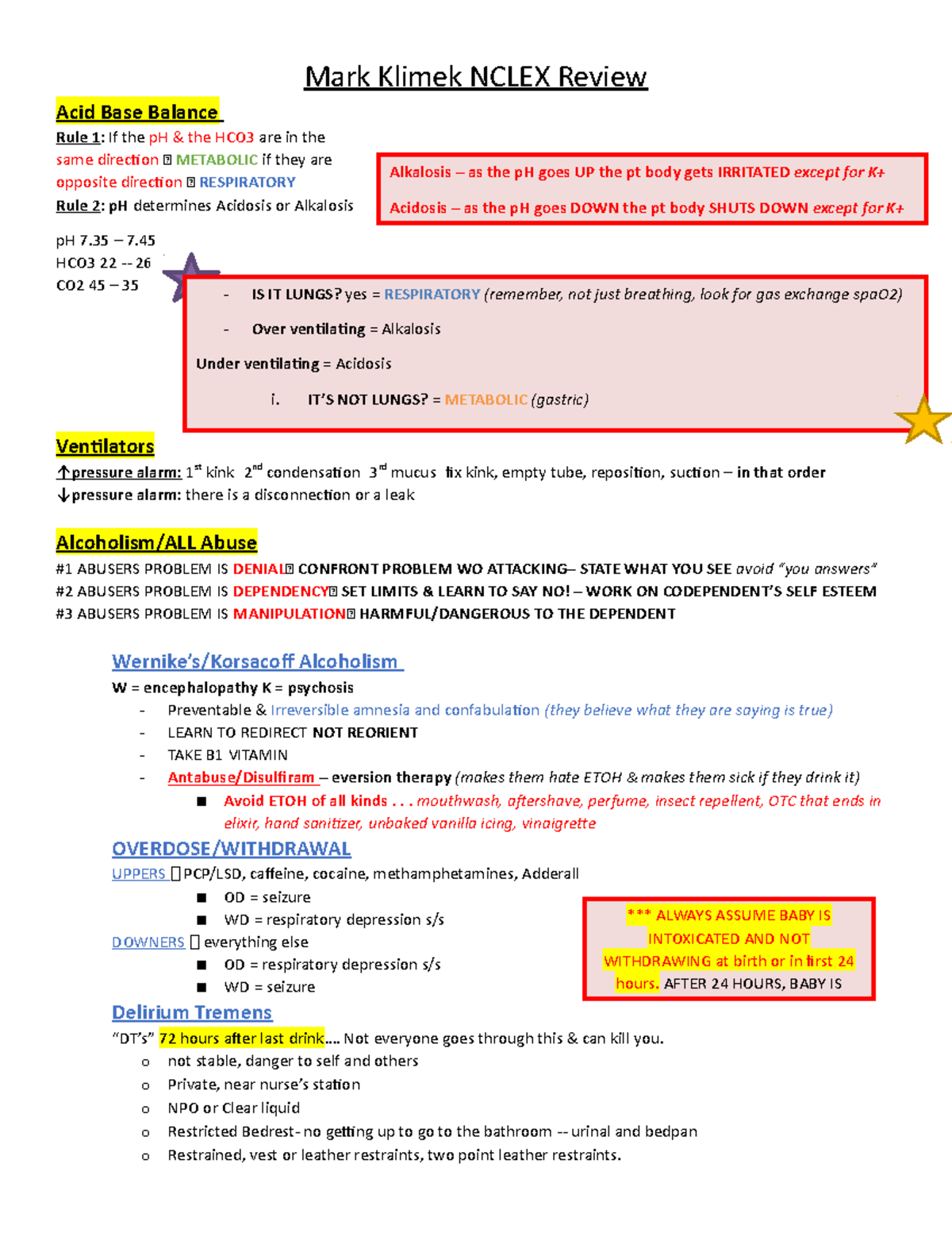 Mark Klimek Nclex Review - Mark Klimek NCLEX Review Acid Base Balance ...