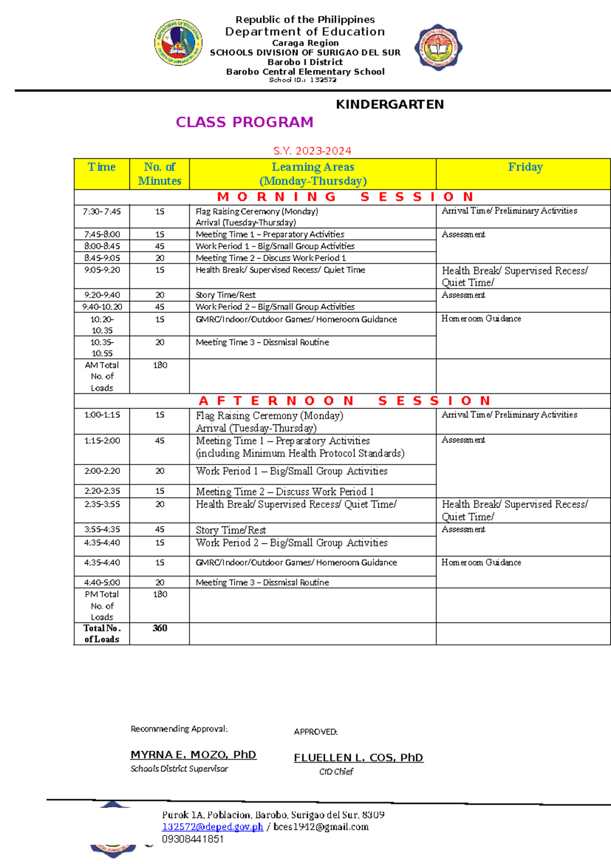Class Program - notes - CLASS PROGRAM Republic of the Philippines ...