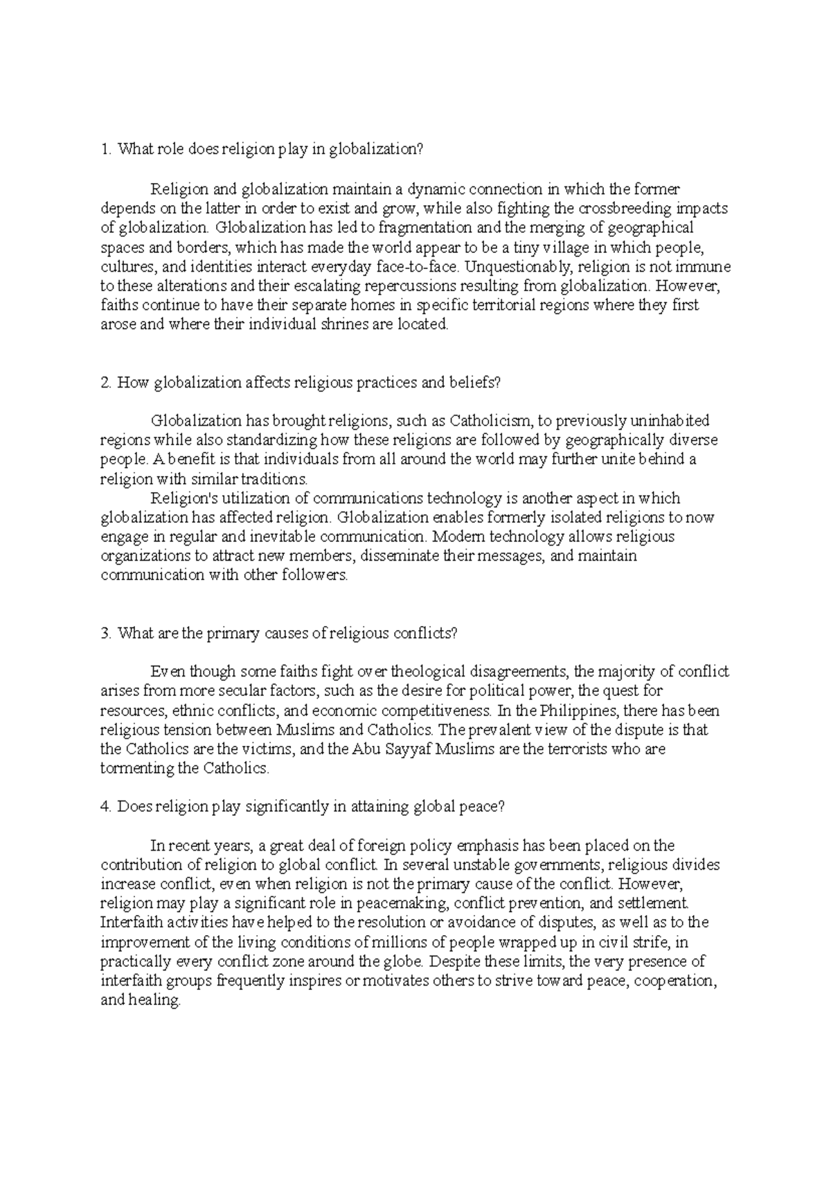 Chapter 8 Activity 8 What Role Does Religion Play In Globalization Religion And chapter-8-activity-8-what-role-does-religion-play-in-globalization-religion-and