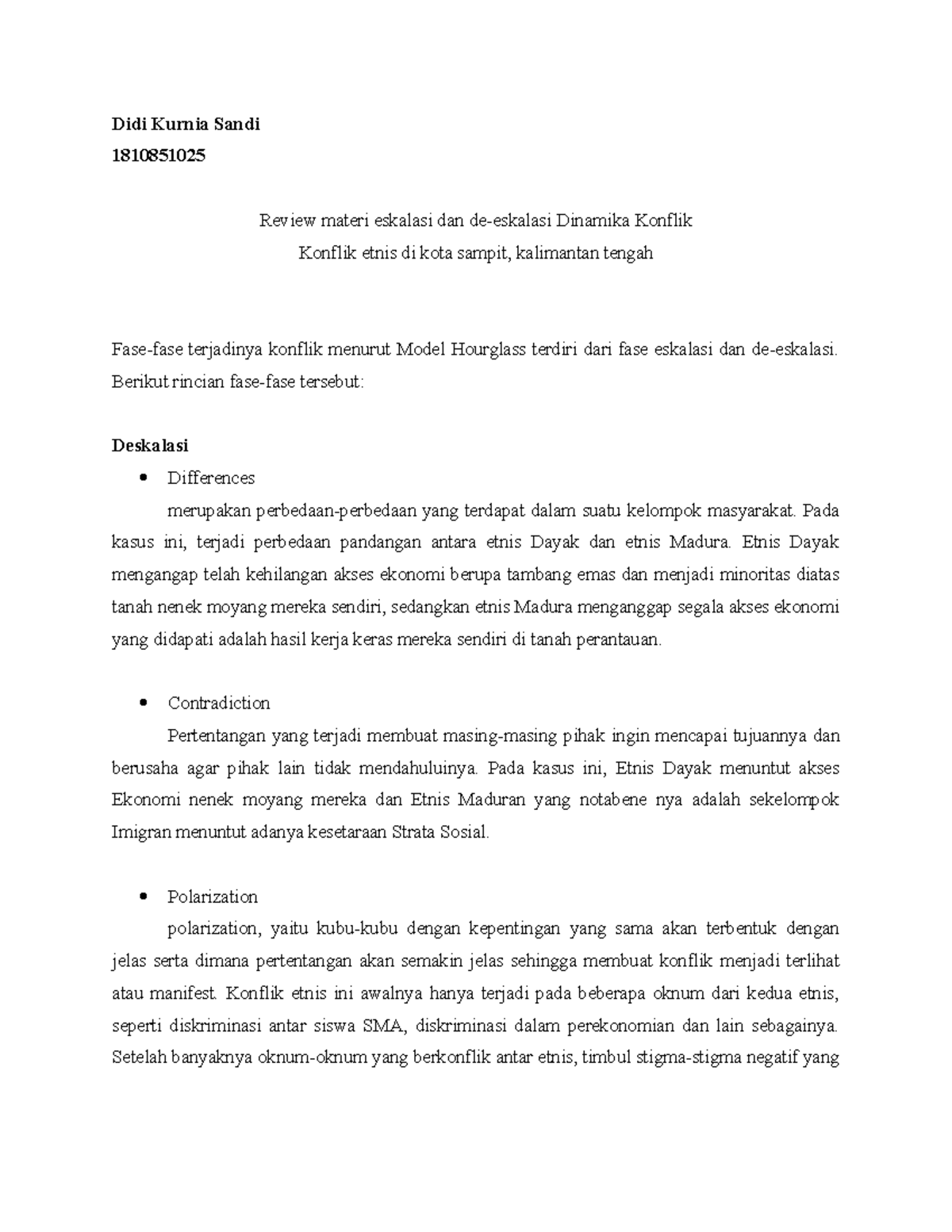 Tugas MRK - Dinamika Konflik - Didi Kurnia Sandi 1810851025 Review ...