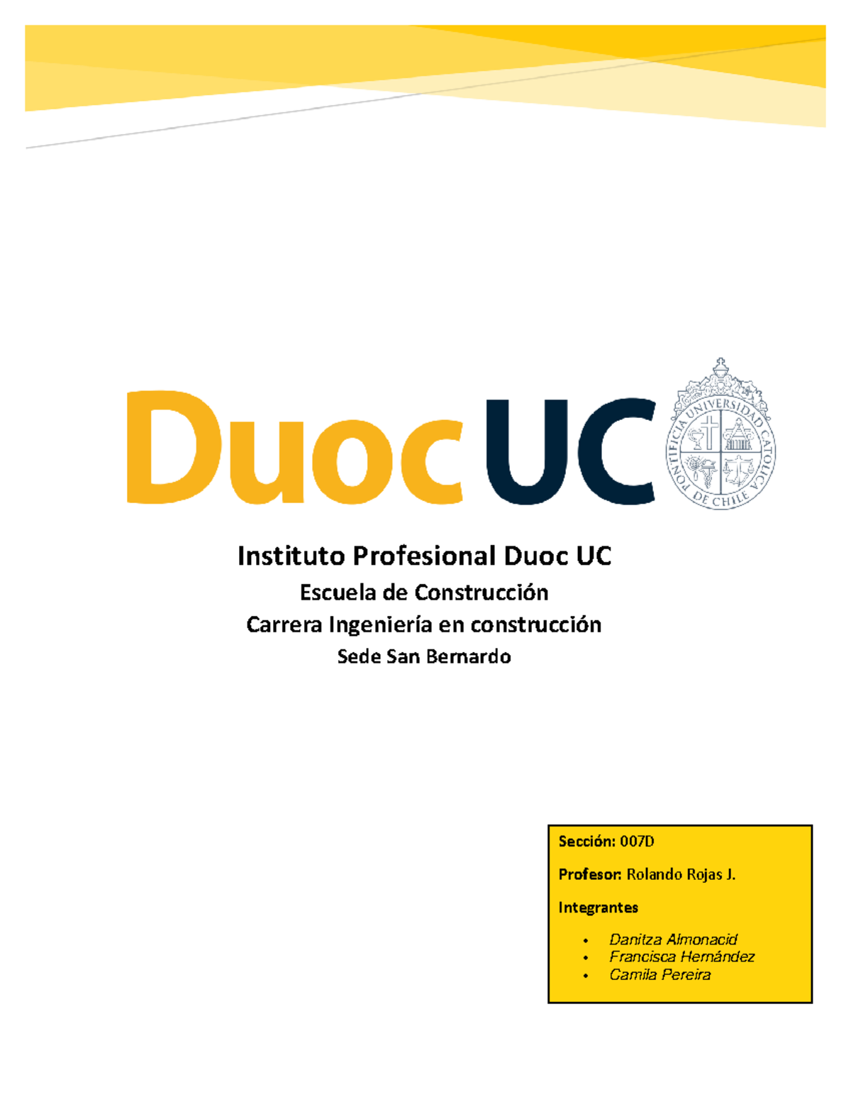 Informe Obras Civiles oficial - Instituto Profesional Duoc UC Escuela ...