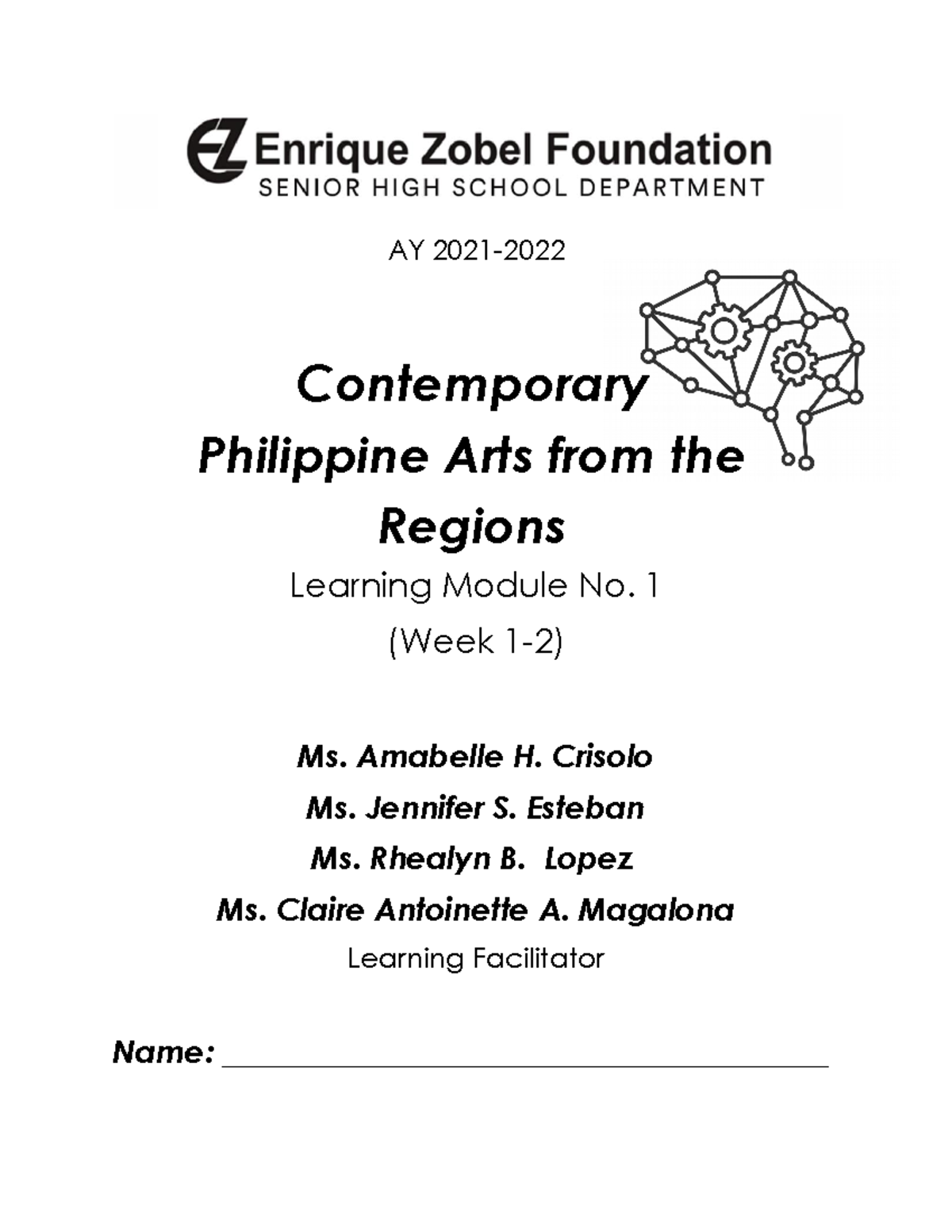 CPAR Module 1-CG - Good notes for studying. - AY 2021- Contemporary ...