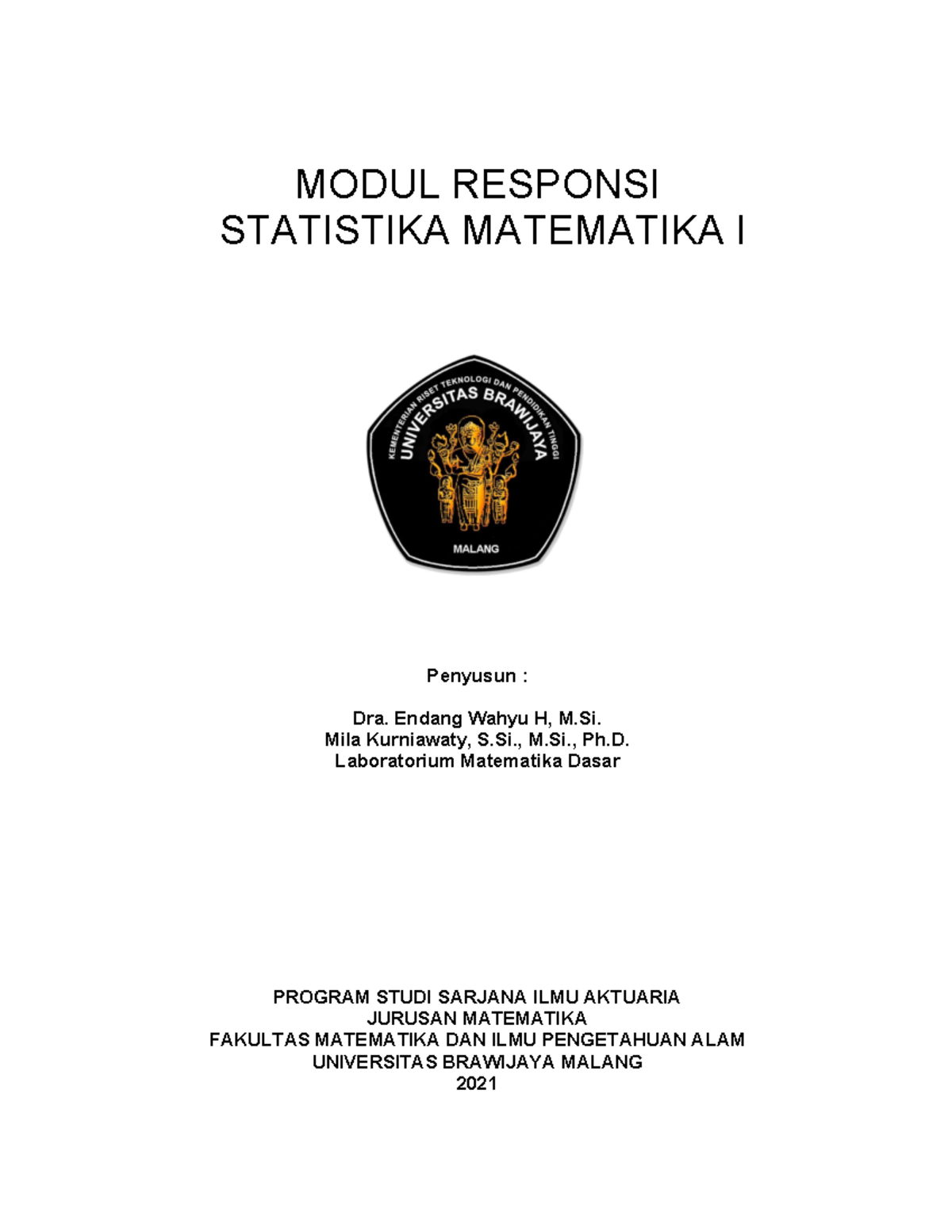 Modul Responsi-Statistika Matematika 1- PS Ilmu Aktuaria - Responsi ...